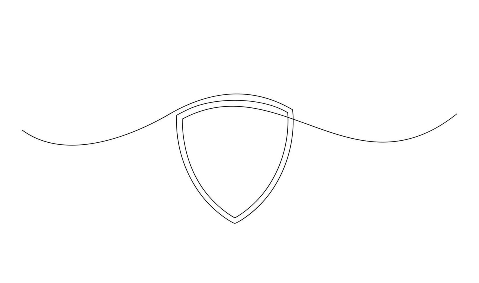 Shield Continuous Line Art Guard Drawing Sign Protect Linear Symbol 39322971 Vector Art At