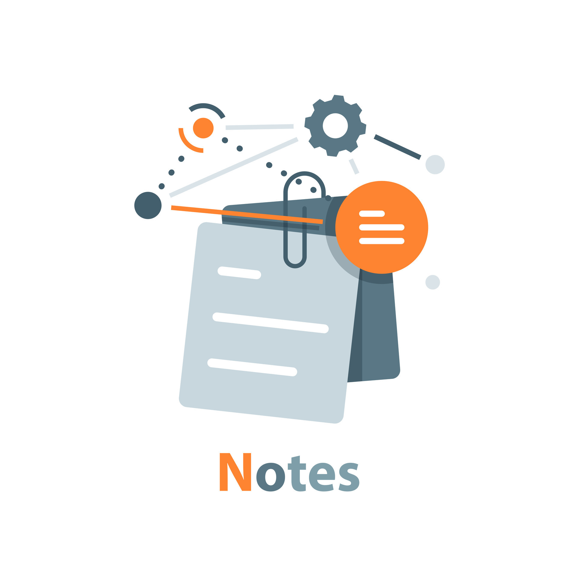 take notes, Memo, symbol of taking of the notes, flat design icon ...
