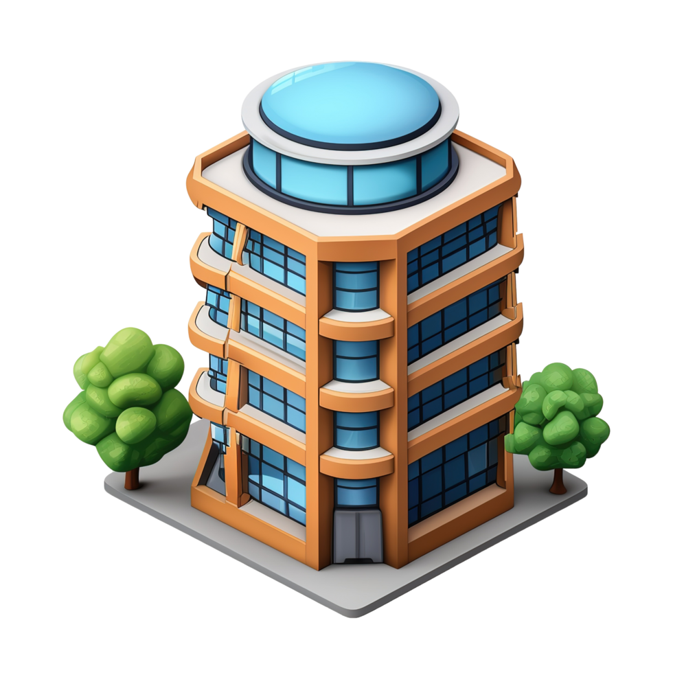 AI generated Office building isometric icon isolated on transparent ... AI generated Office building isometric icon isolated on transparent ...