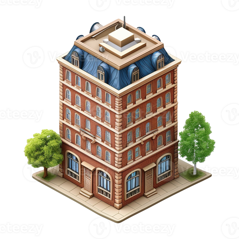 AI generated Office building isometric icon isolated on transparent ... AI generated Office building isometric icon isolated on transparent ...