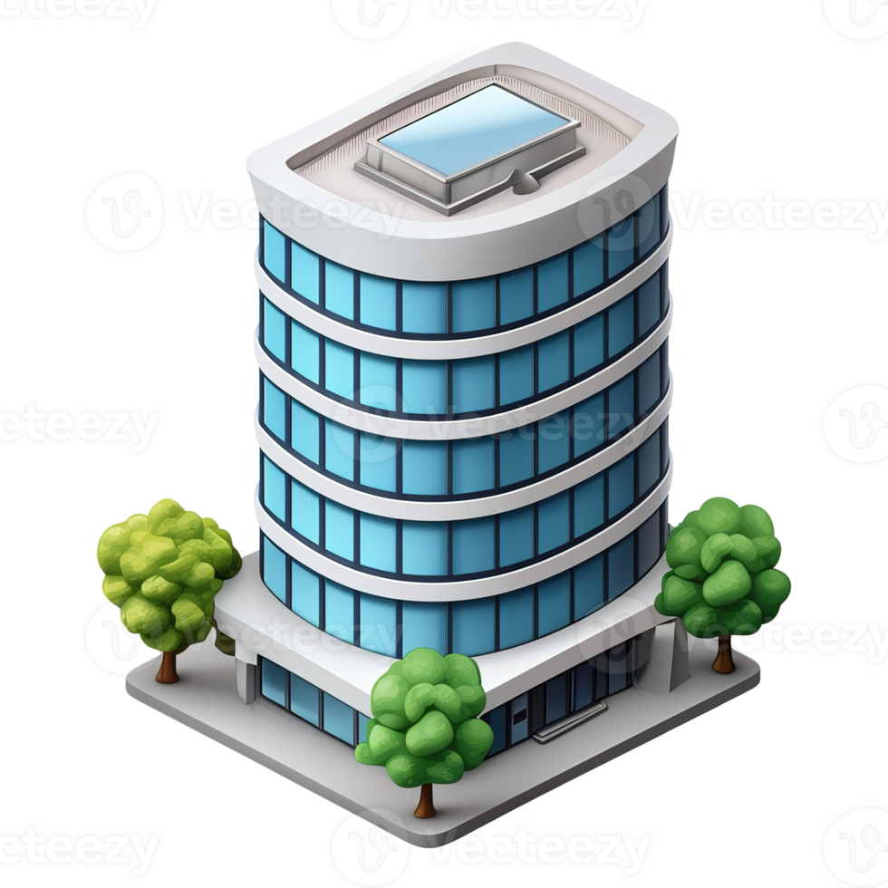 AI generated Office building isometric icon isolated on transparent ... AI generated Office building isometric icon isolated on transparent ...