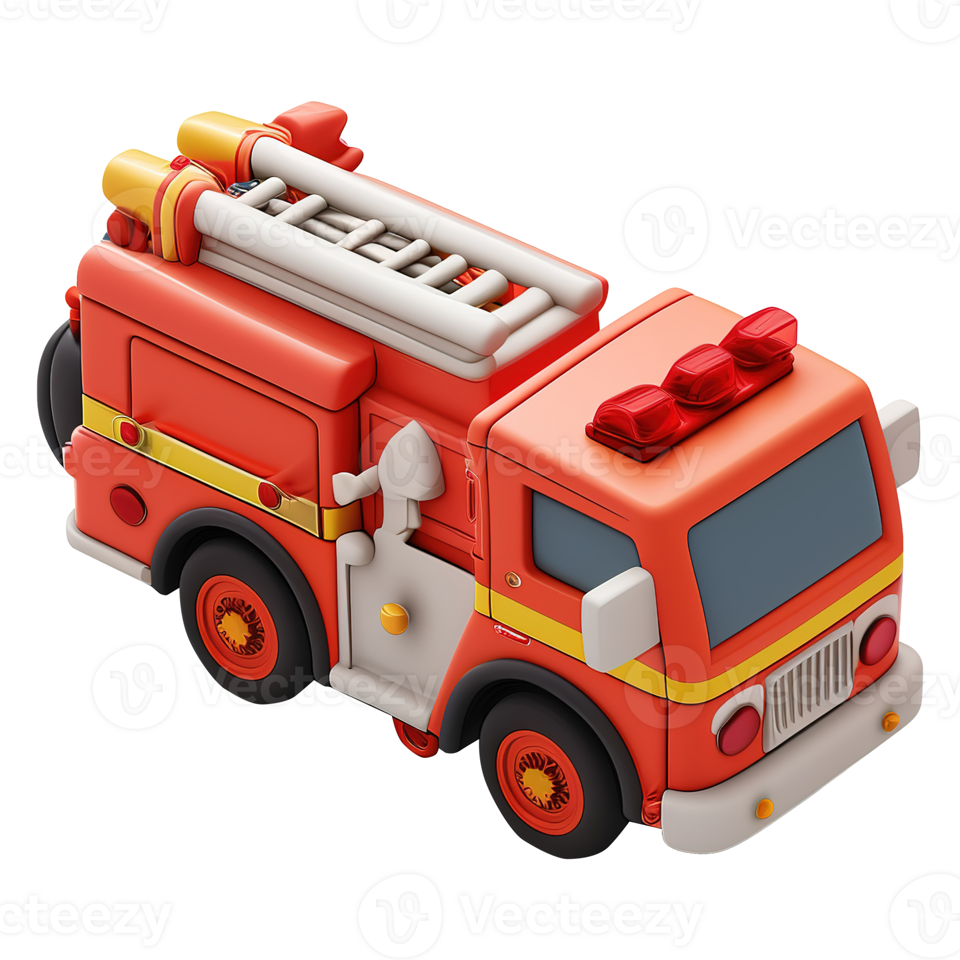 AI generated Fire engine 3d icon on a transparent background 39329212 PNG