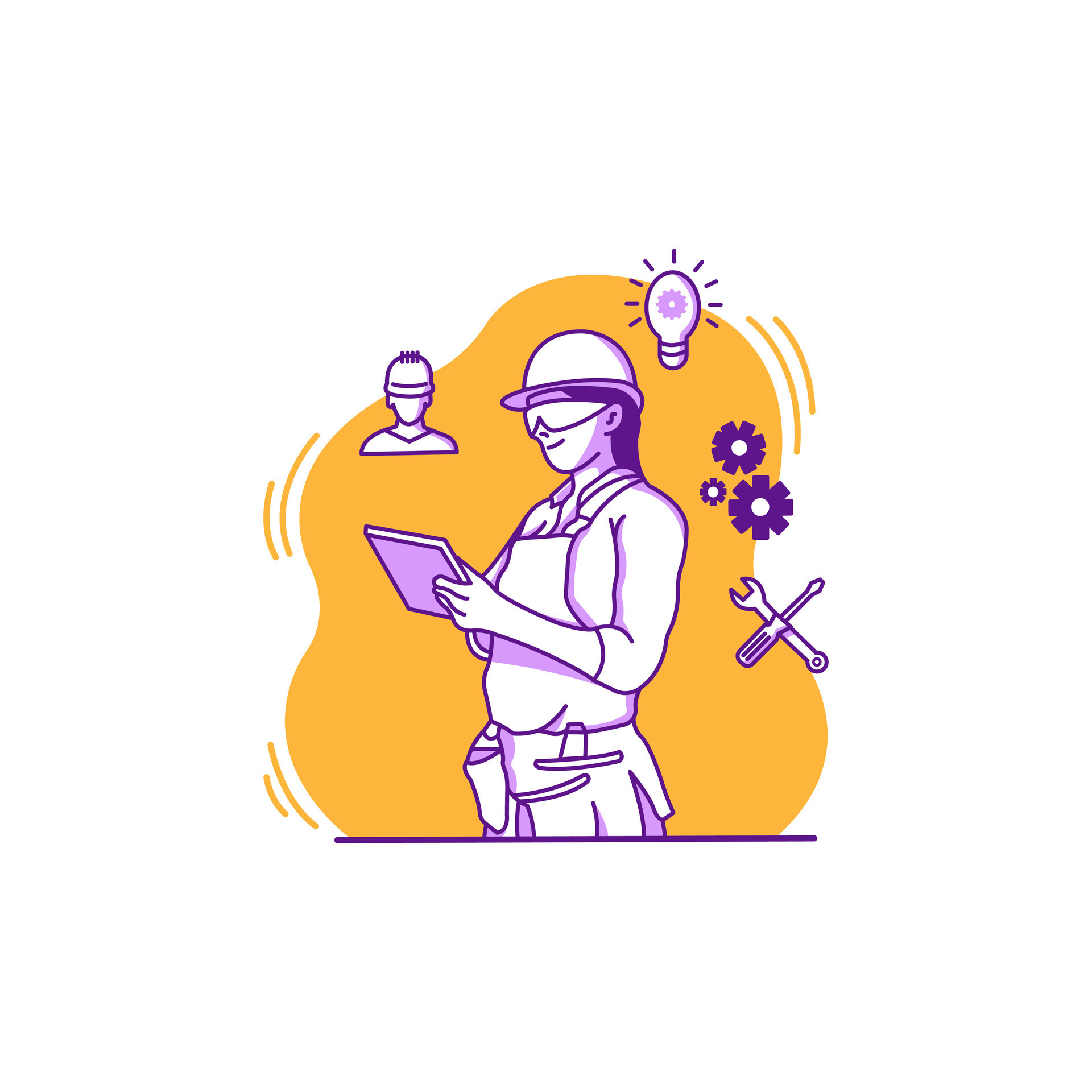 Engineer - Flat Design 39340973 Vector Art at Vecteezy