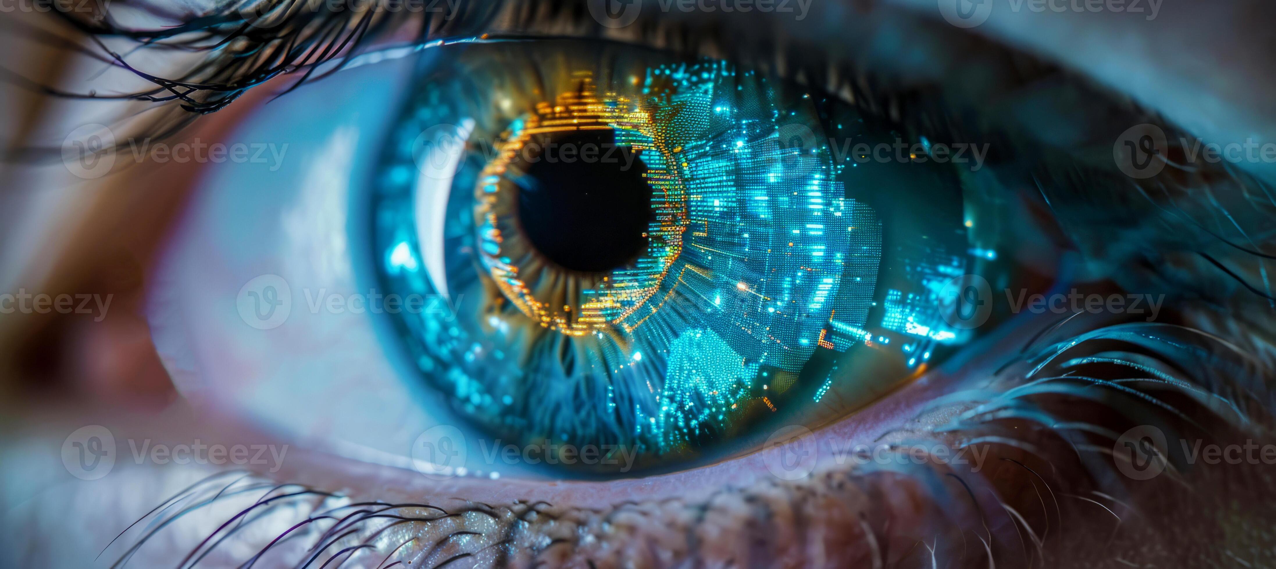 Ai Generated Biometric Security And Facial Recognition Iris And Retina