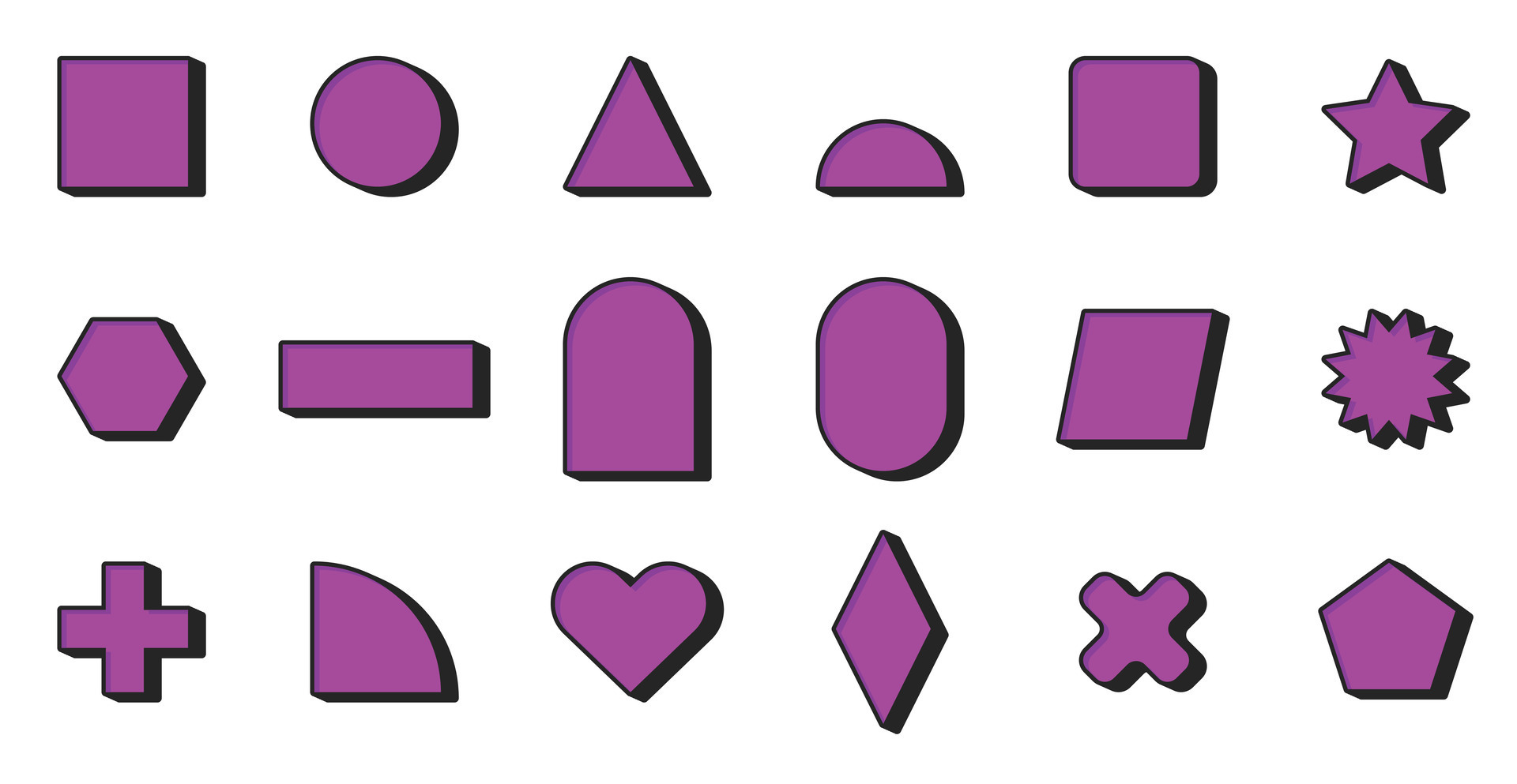 3d basic element shape, flat style. basic geometric element shapes ...