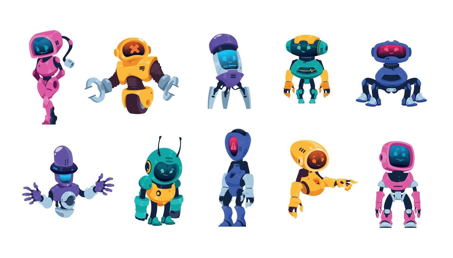 Cute robot. Cartoon artificial intelligence bot mascot, funny robot ... Cute robot. Cartoon artificial intelligence bot mascot, funny robot ...