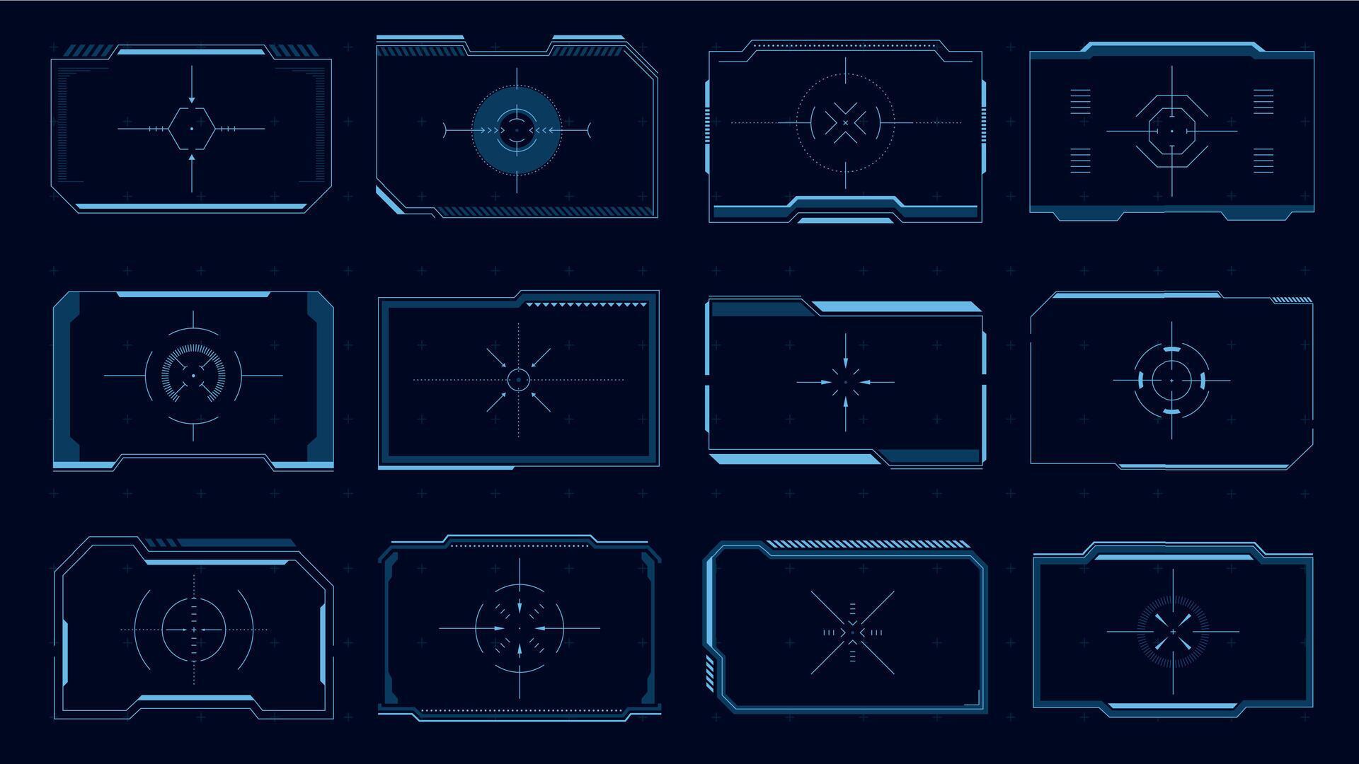 HUD frame. Sci-Fi game screen interface element, target border UI ...