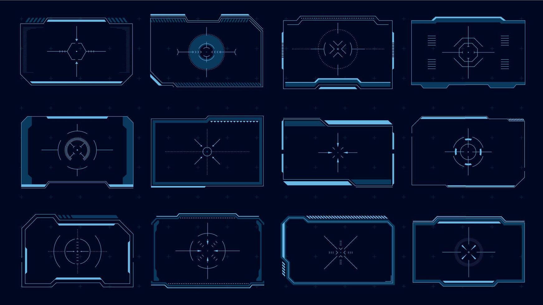 HUD frame. Sci-Fi game screen interface element, target border UI, futuristic digital aim panel ...