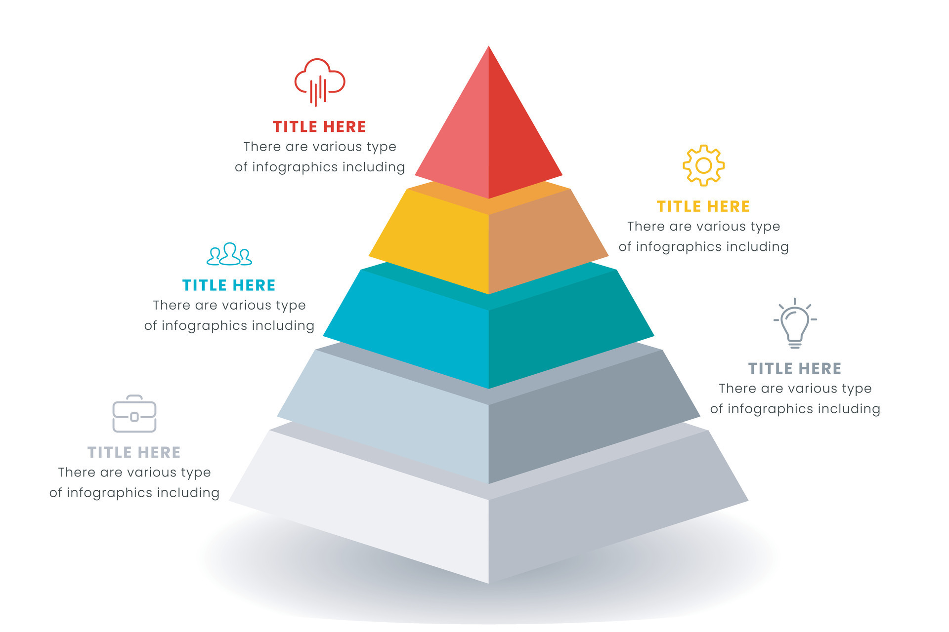 Pyramid infographic design element template, layout vector for presentation, banner, report ...