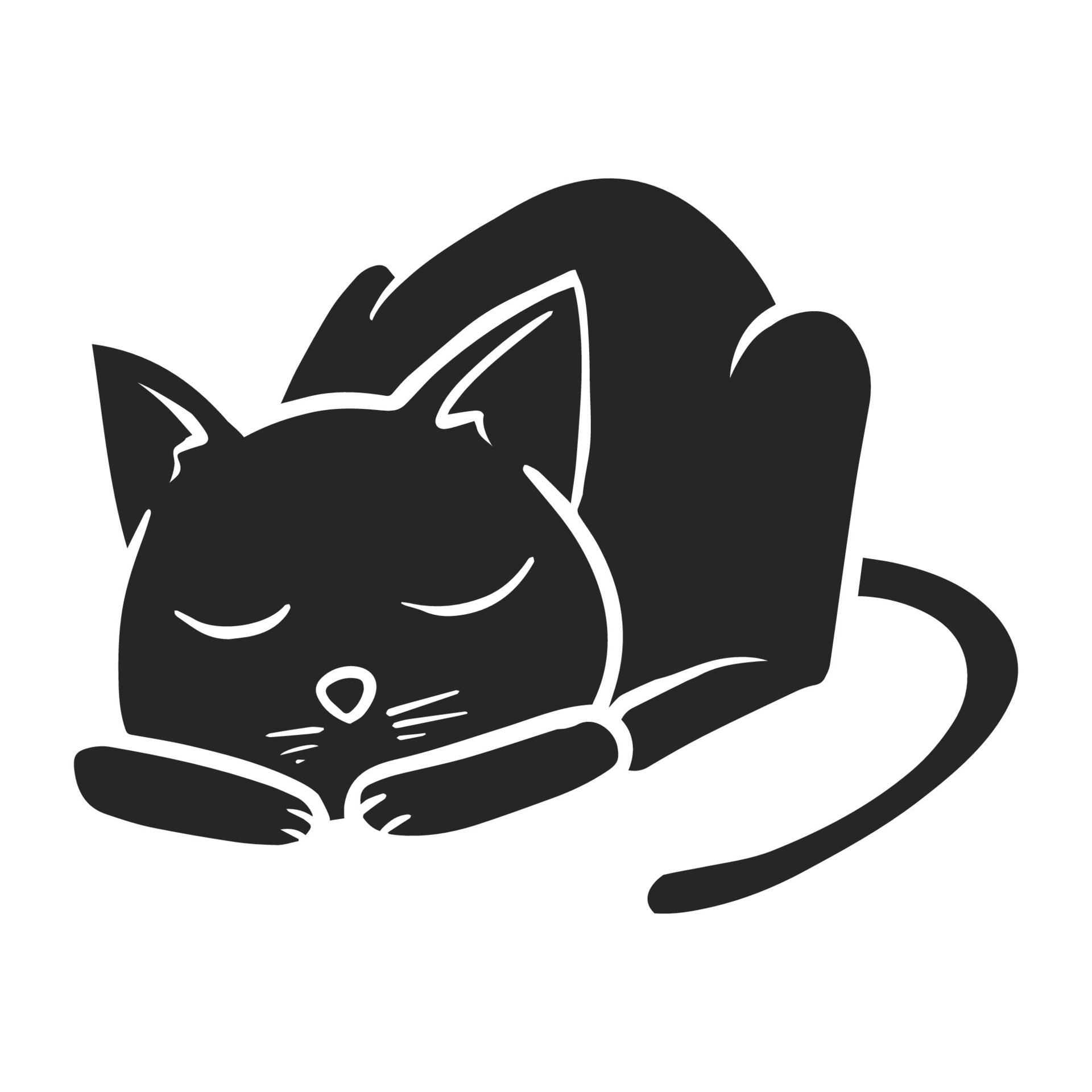 Hand Drawn Icon Sleeping Cat Vector Illustration 39361078 Vector Art