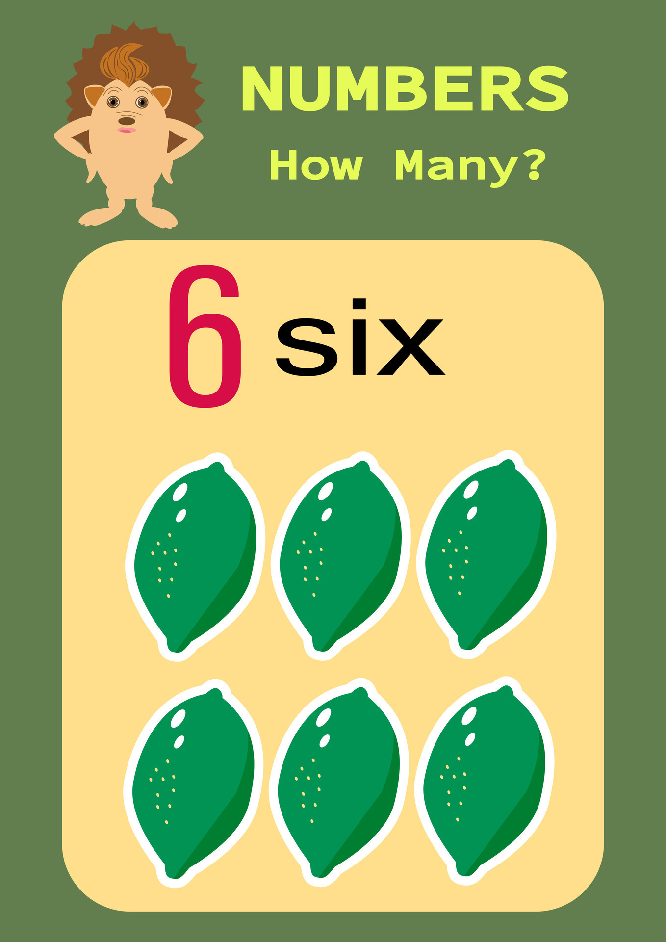 Numbers.Digital card with the image of fruits. Counting game for ...