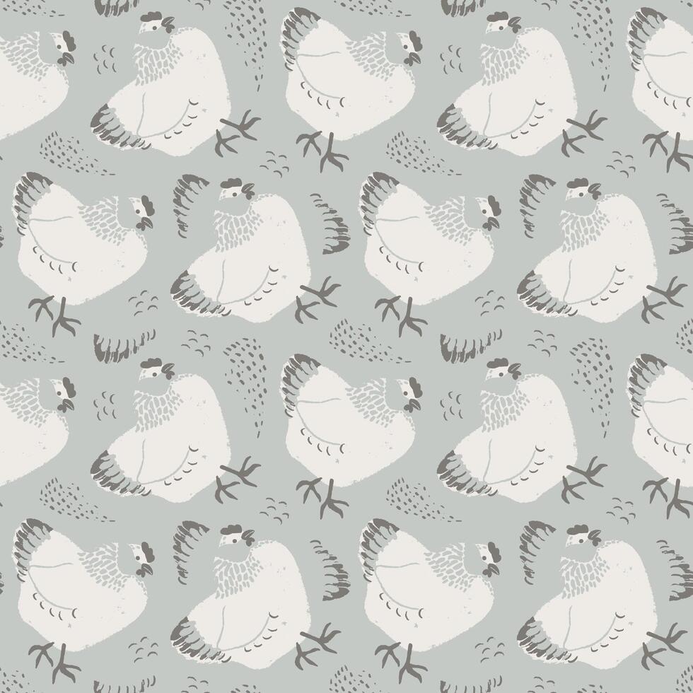 Seamless chicken pattern. Hen repeat pattern. Spring, Easter concept ... Seamless chicken pattern. Hen repeat pattern. Spring, Easter concept ...