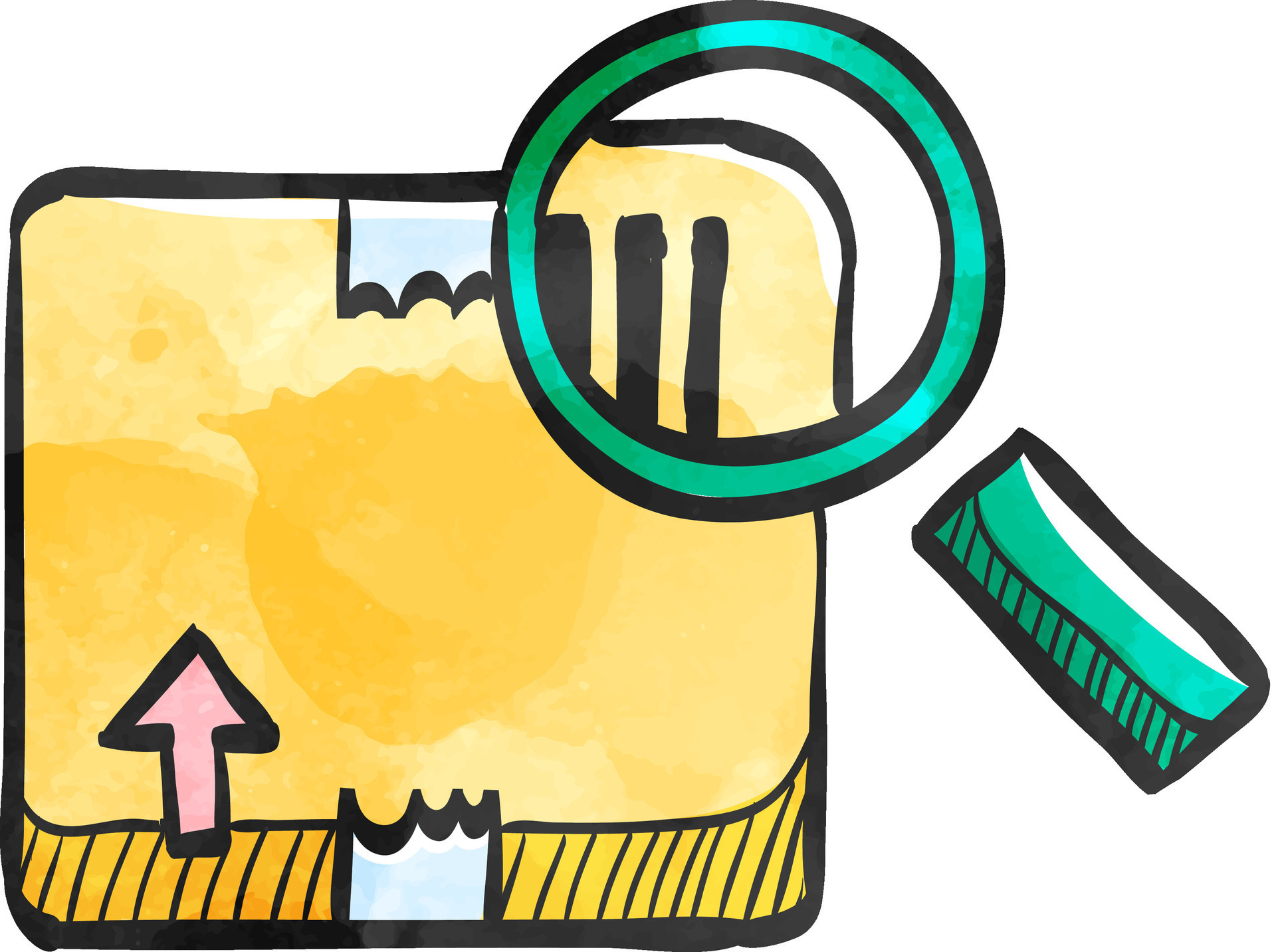 Parcel tracking icon in color drawing. Logistic package search locate ... Parcel tracking icon in color drawing. Logistic package search locate ...