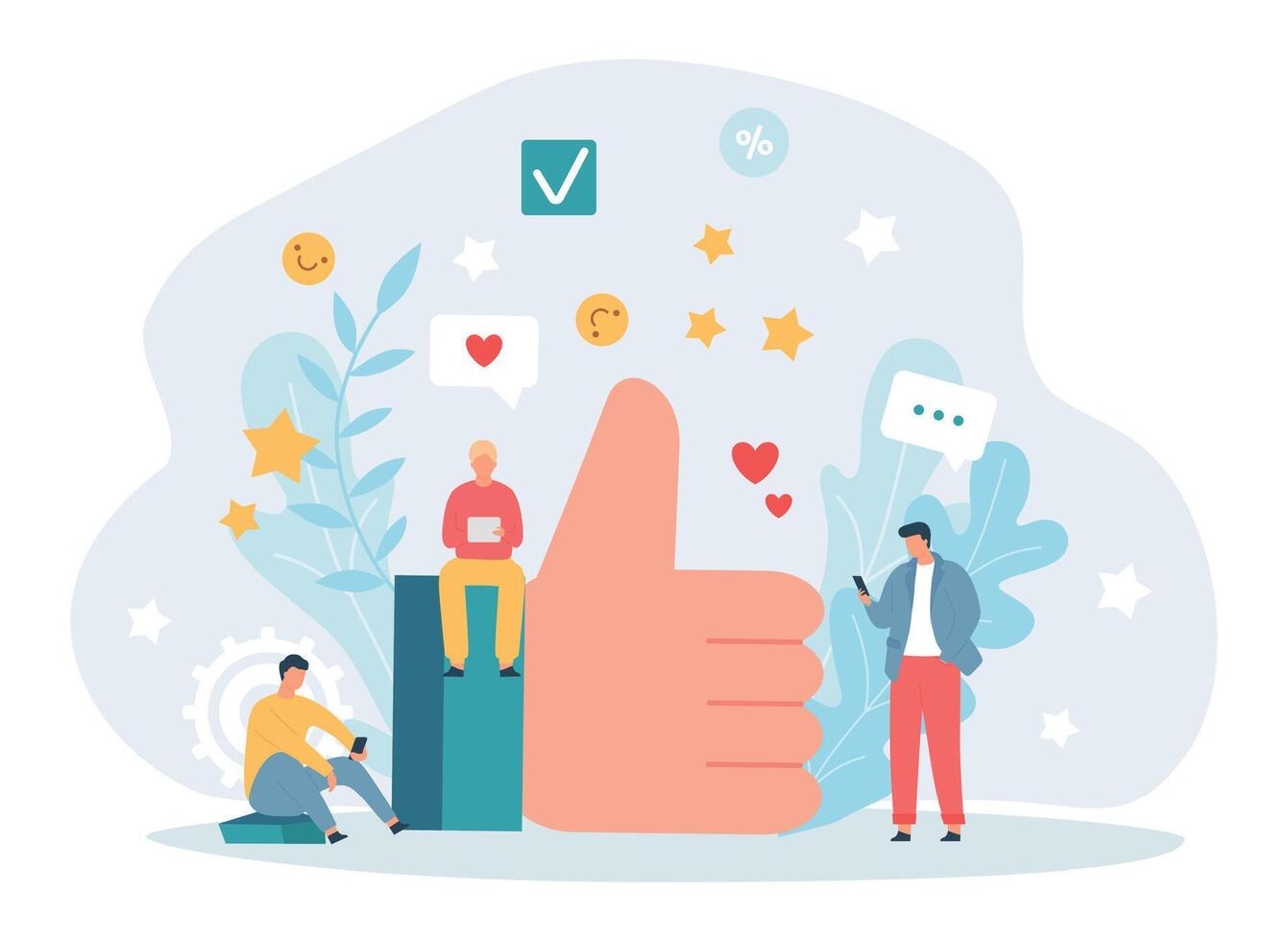 Trendy abstract social media post template. Male characters checking ...