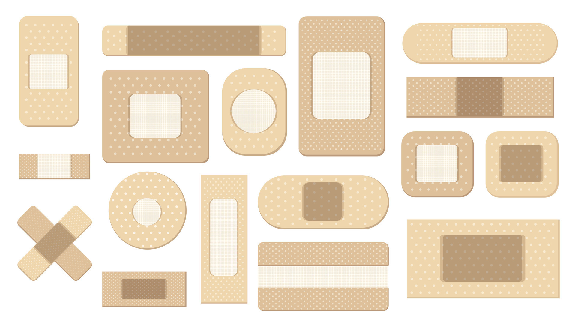 Adhesive plaster. Medical bandage, blister bandage and pad, antiseptic flexible dressing for ...