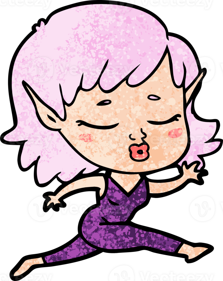 Pretty Cartoon Elf Girl 39378741 Png