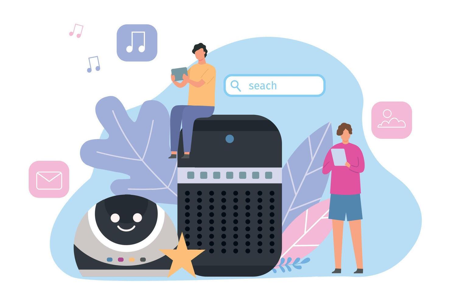 Interactive smart speaker ai and voice assistant 39379326 Vector Art at ... Interactive smart speaker ai and voice assistant 39379326 Vector Art at ...