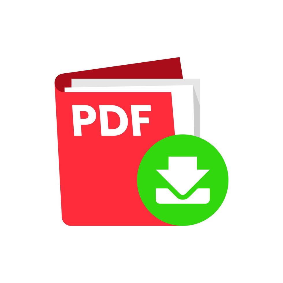Download Pdf Document Format File Concept Illustration Flat Design Vector Simple Modern Graphic