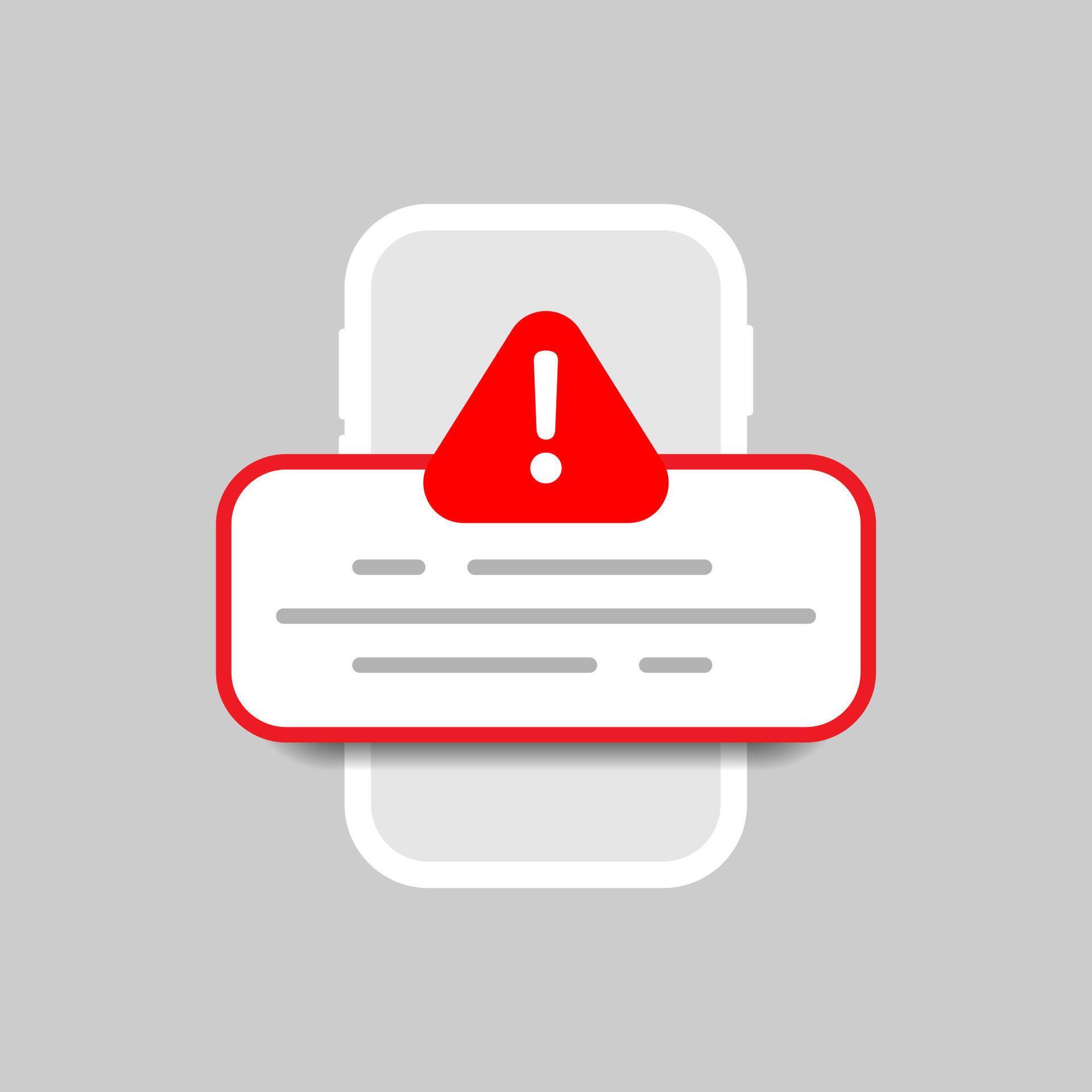 alert notification on smartphone concept illustration flat design ...