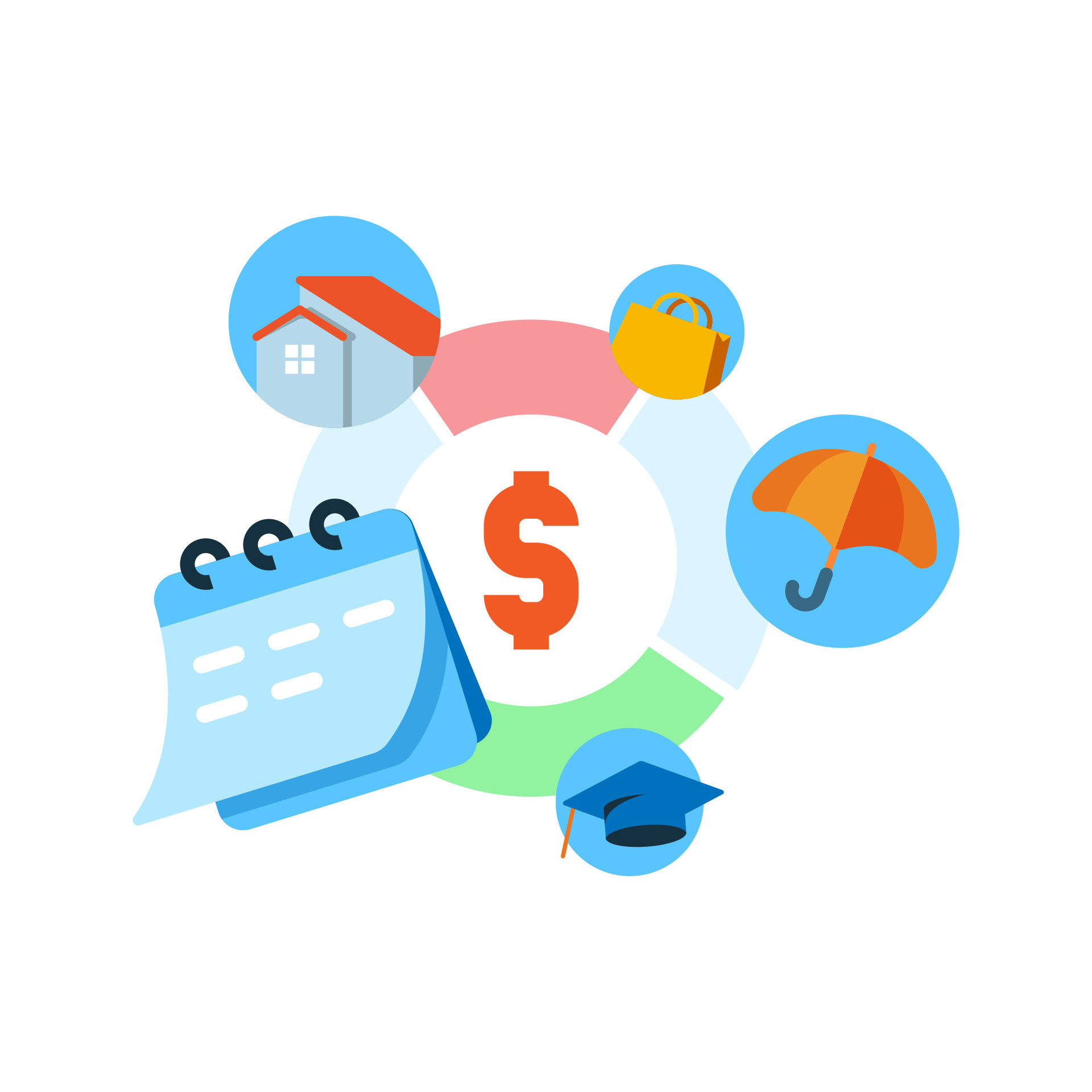 Budget allocation, Financial planning concept illustration flat design vector. modern graphic ...