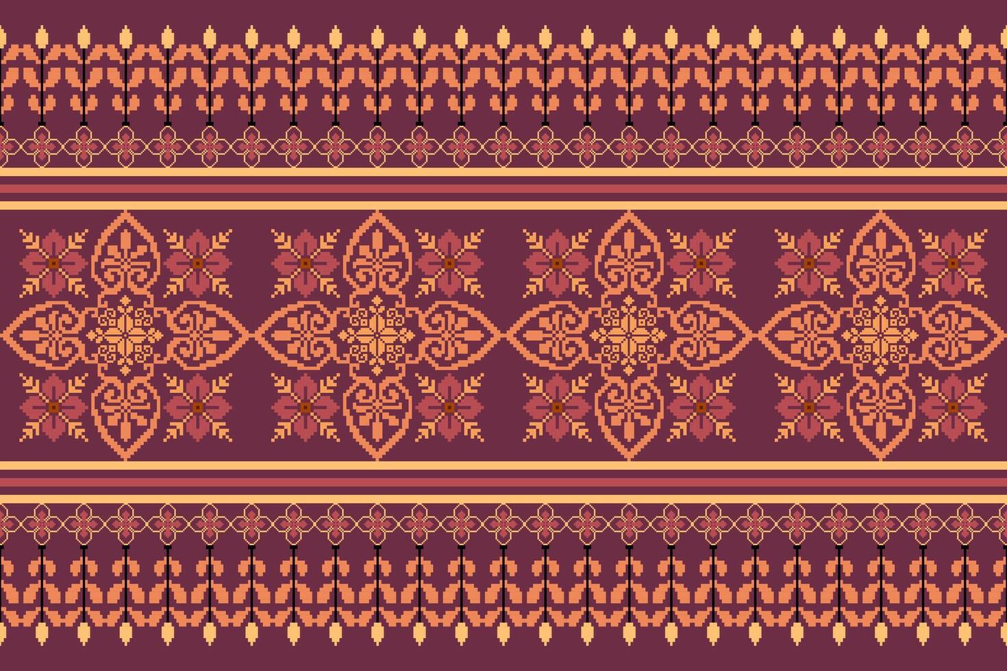 Floral Cross Stitch Embroidery background.geometric ethnic oriental ...