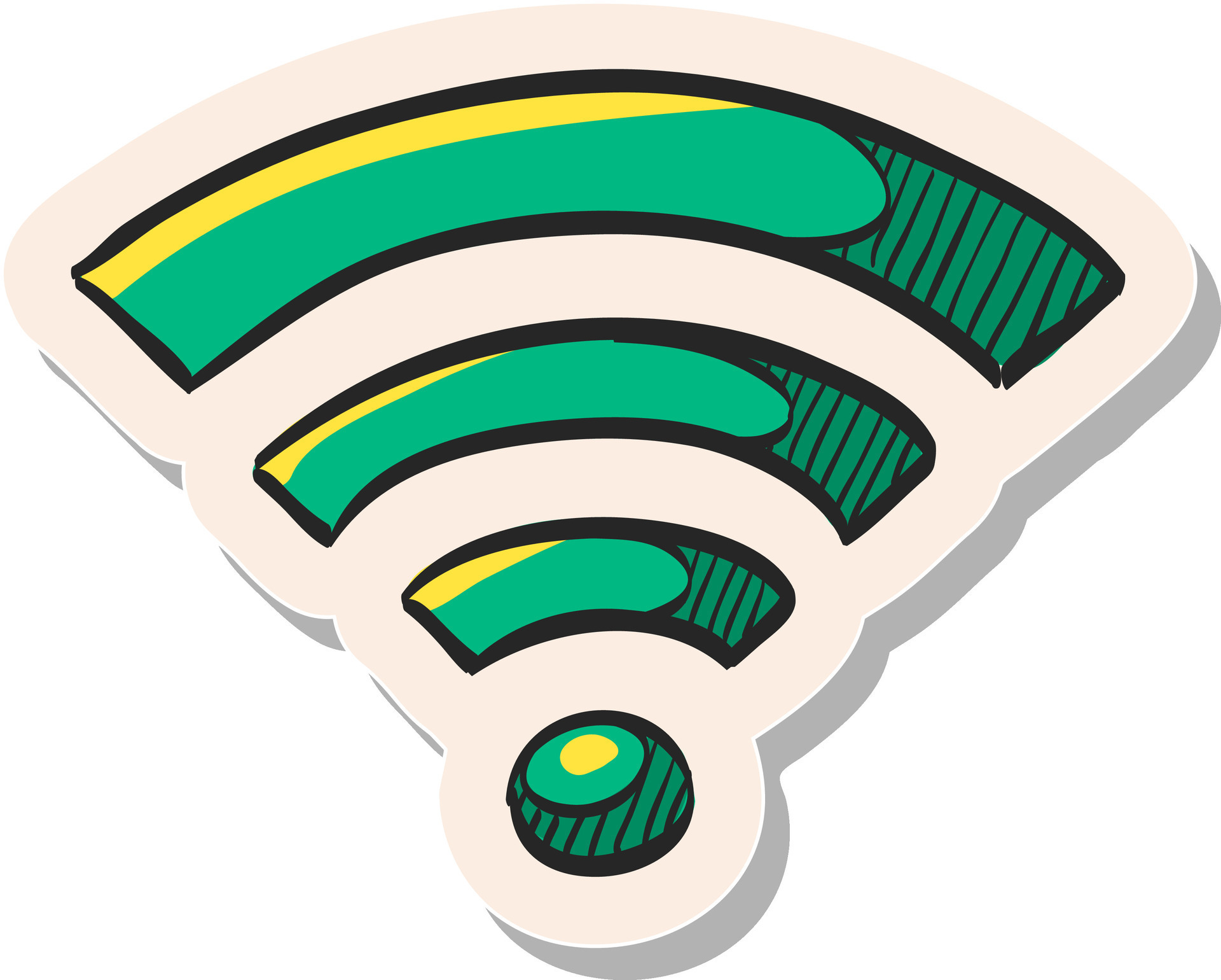 Hand Drawn Sticker Style Icon Wifi Symbol 39394945 Vector Art At Vecteezy