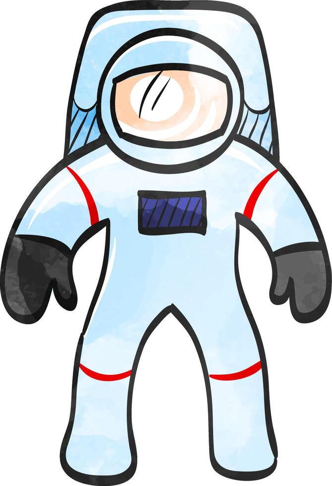 Astronaut icon in color drawing. Space exploration, protective gear ... Astronaut icon in color drawing. Space exploration, protective gear ...
