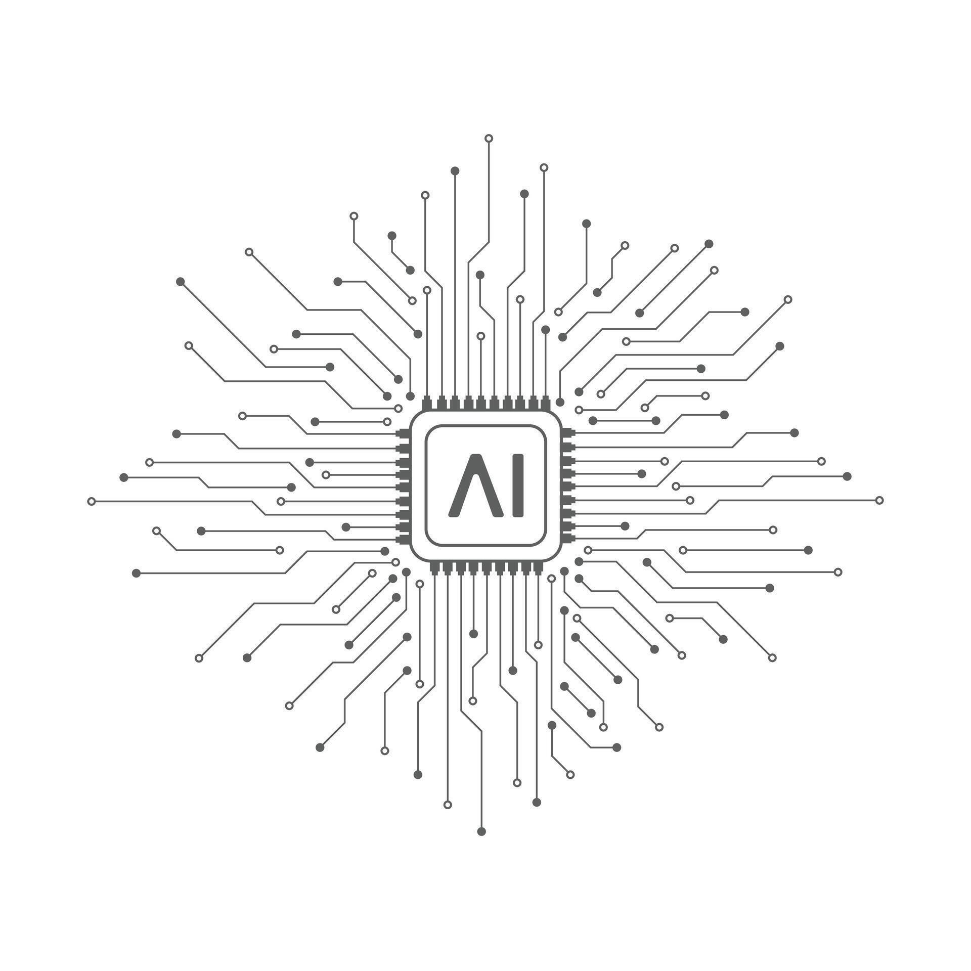 Artificial intelligence circuit line style. Machine learning design ...