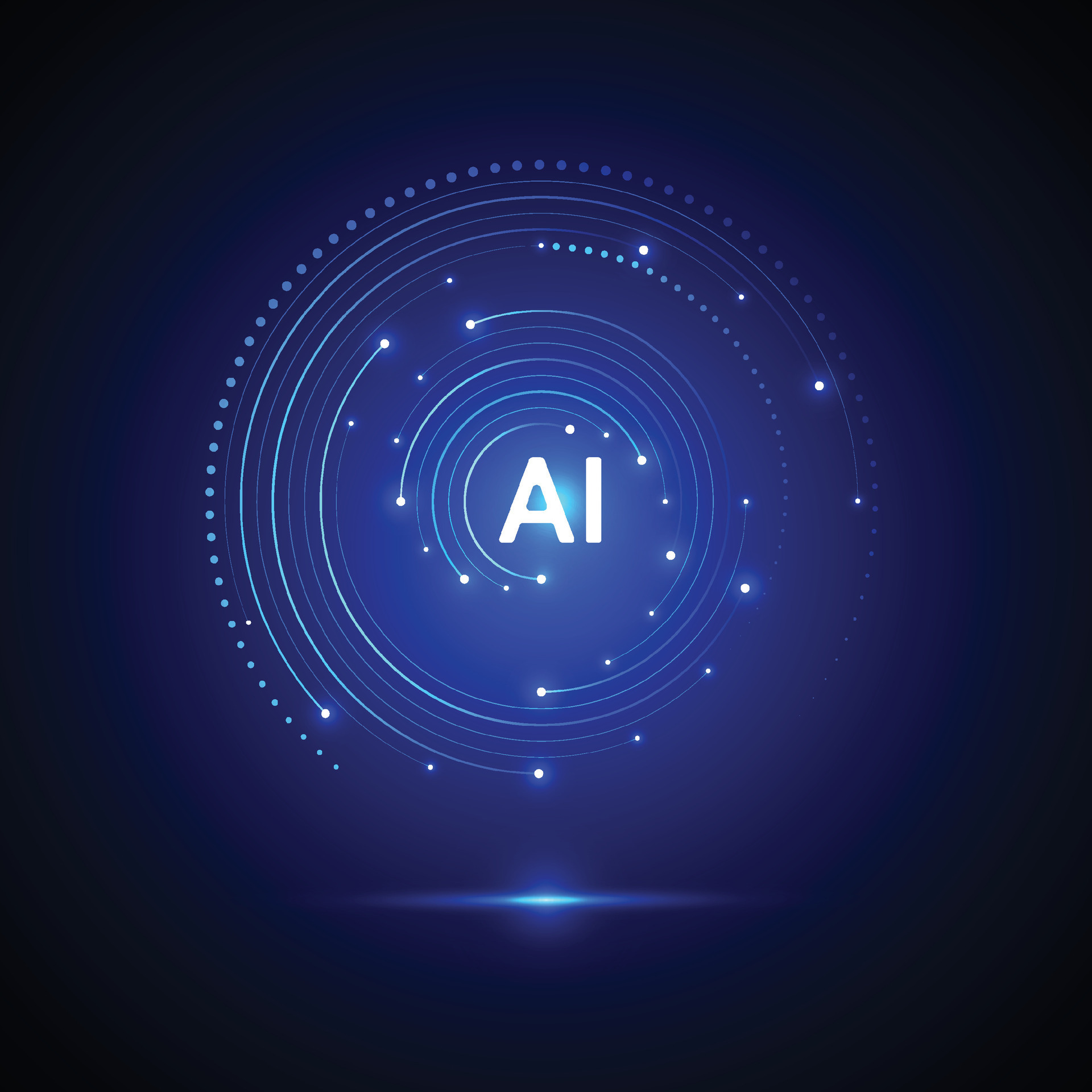 Artificial intelligence circuit line style. Machine learning design ...