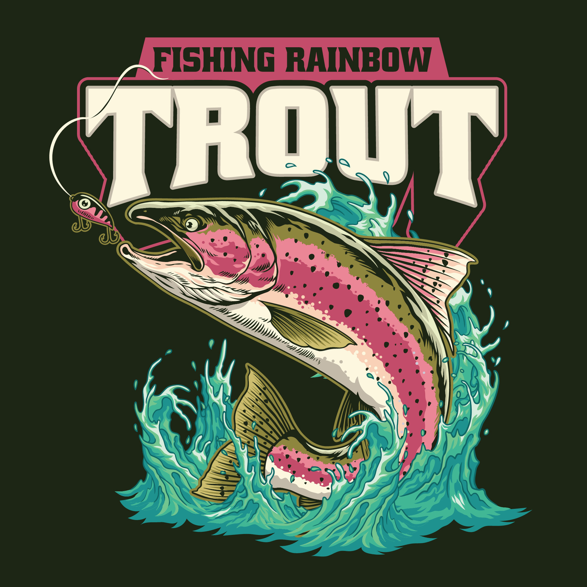 Rainbow Trout Fish Shirt Design Vintage 39412745 Vector Art at Vecteezy