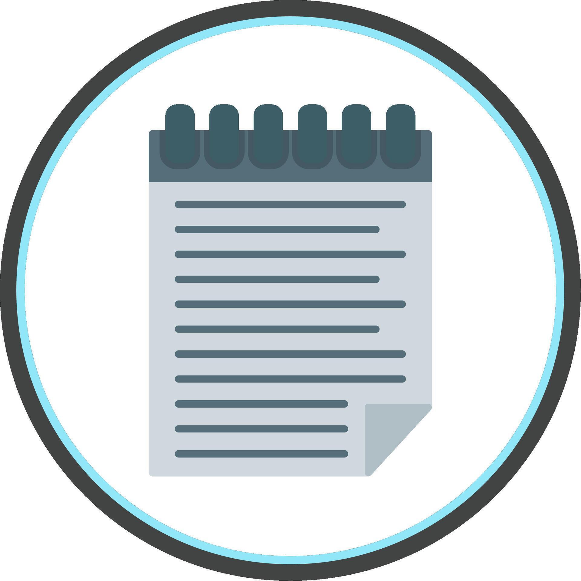 Notepad Flat Circle Icon 39413178 Vector Art at Vecteezy