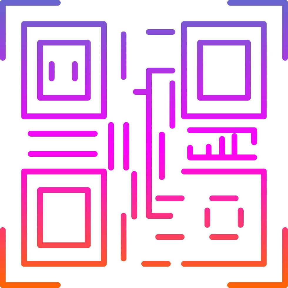 Qr Code Line Gradient Icon 39421871 Vector Art at Vecteezy