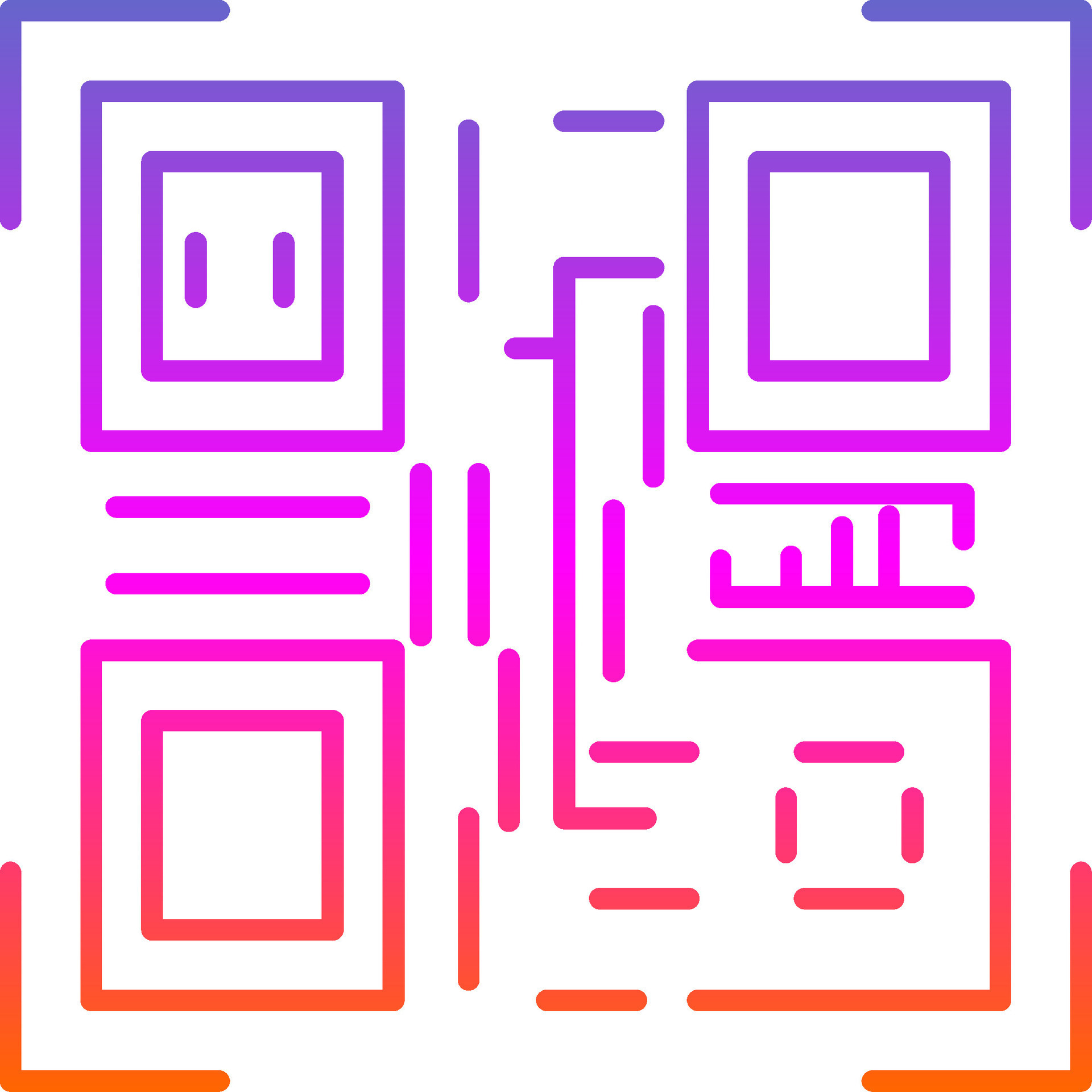 Qr Code Line Gradient Icon 39421871 Vector Art At Vecteezy
