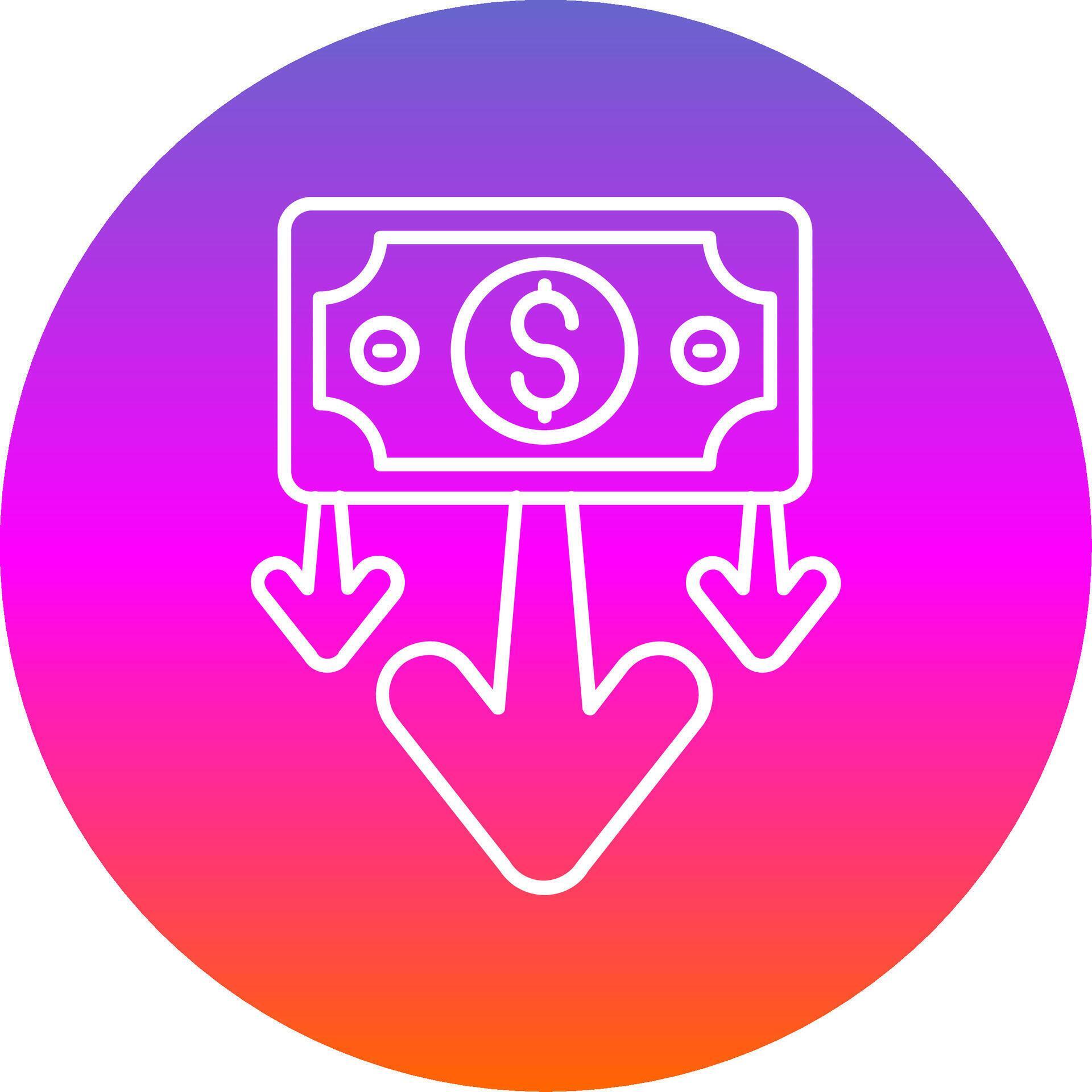 Decrease Line Gradient Circle Icon 39422524 Vector Art at Vecteezy