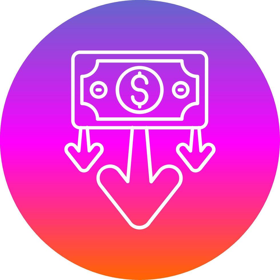 Decrease Line Gradient Circle Icon 39422524 Vector Art at Vecteezy