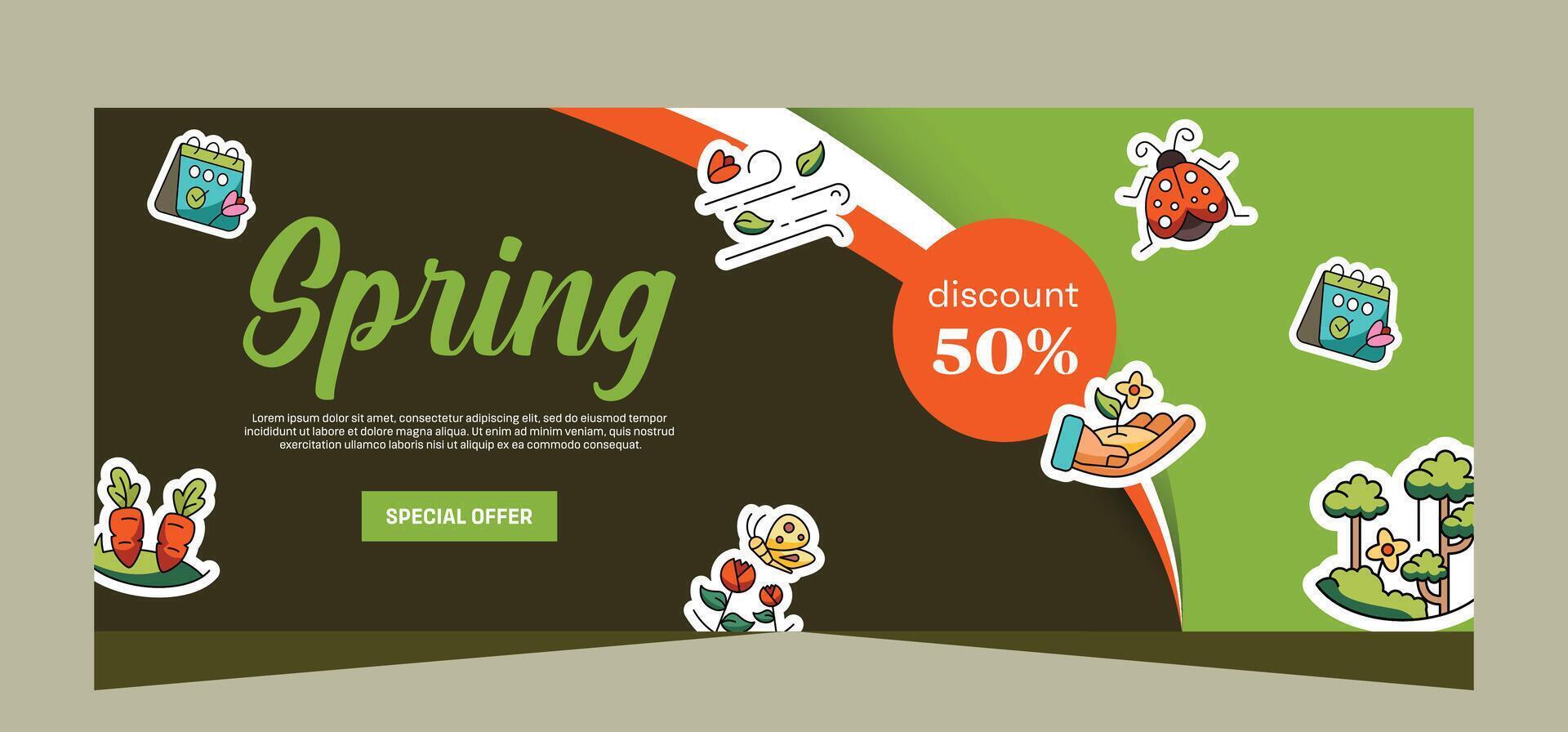 Horizontal spring banner template. Vector design 39432043 Vector Art at ... Horizontal spring banner template. Vector design 39432043 Vector Art at ...