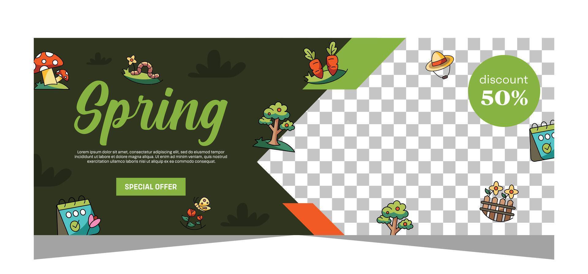 Horizontal spring banner template. Vector design 39435559 Vector Art at ... Horizontal spring banner template. Vector design 39435559 Vector Art at ...