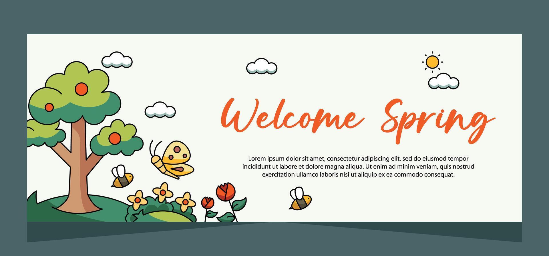 Horizontal spring banner template. Vector design 39435815 Vector Art at ... Horizontal spring banner template. Vector design 39435815 Vector Art at ...