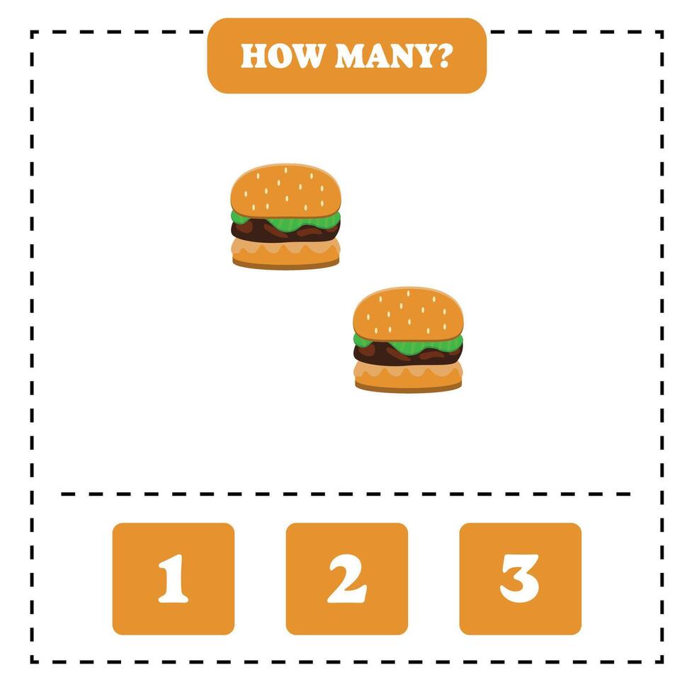 How many hamburger are there Educational worksheet design for children ...