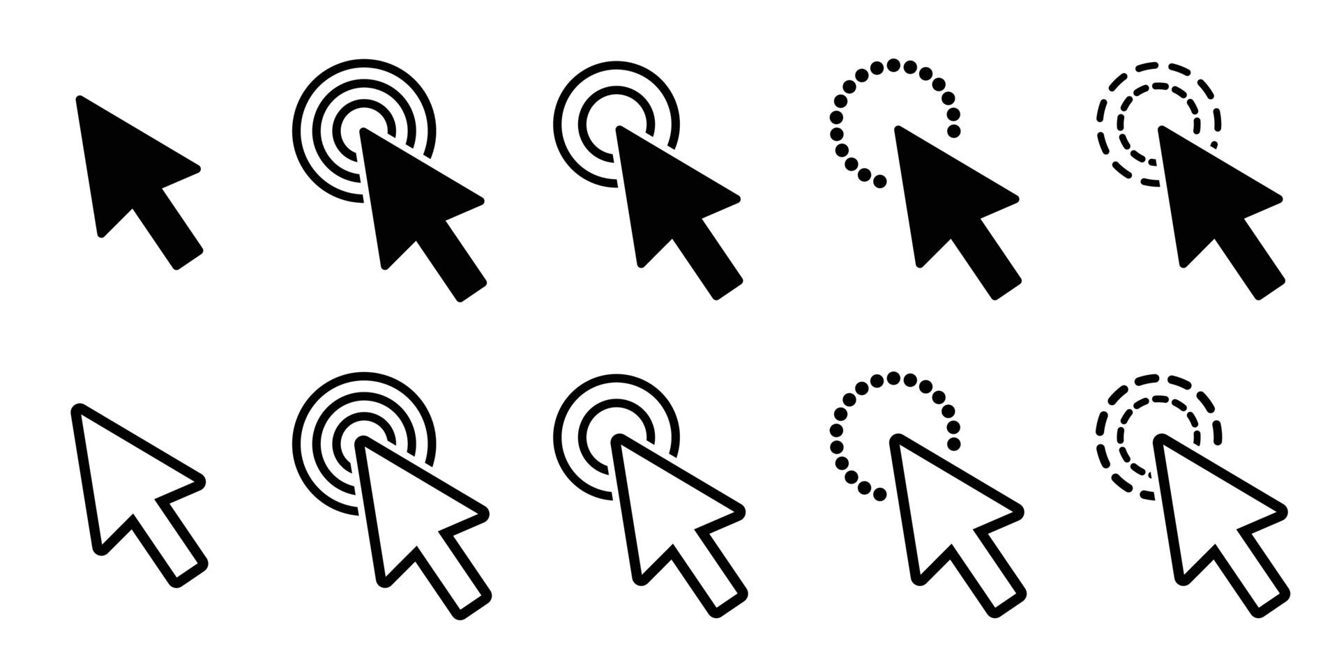 Clickable Cursor Icon, Clicking Hand, Pointing 39455242 Vector Art at Vecteezy