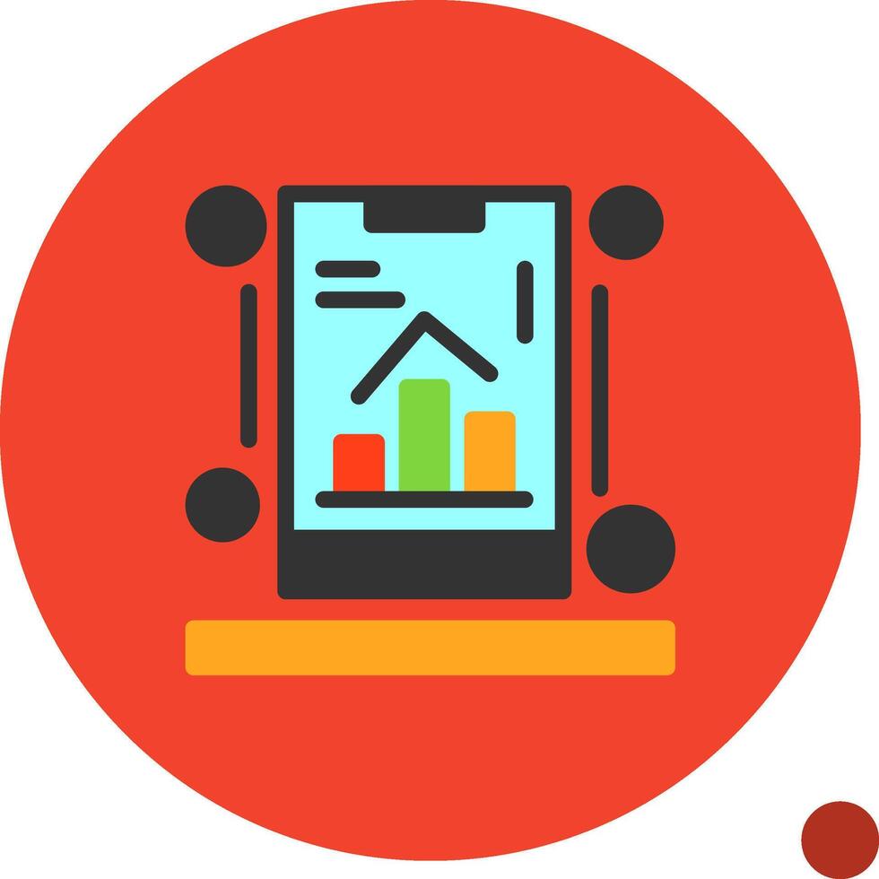 Mobile App Analytics Flat Shadow Icon 39472673 Vector Art At Vecteezy