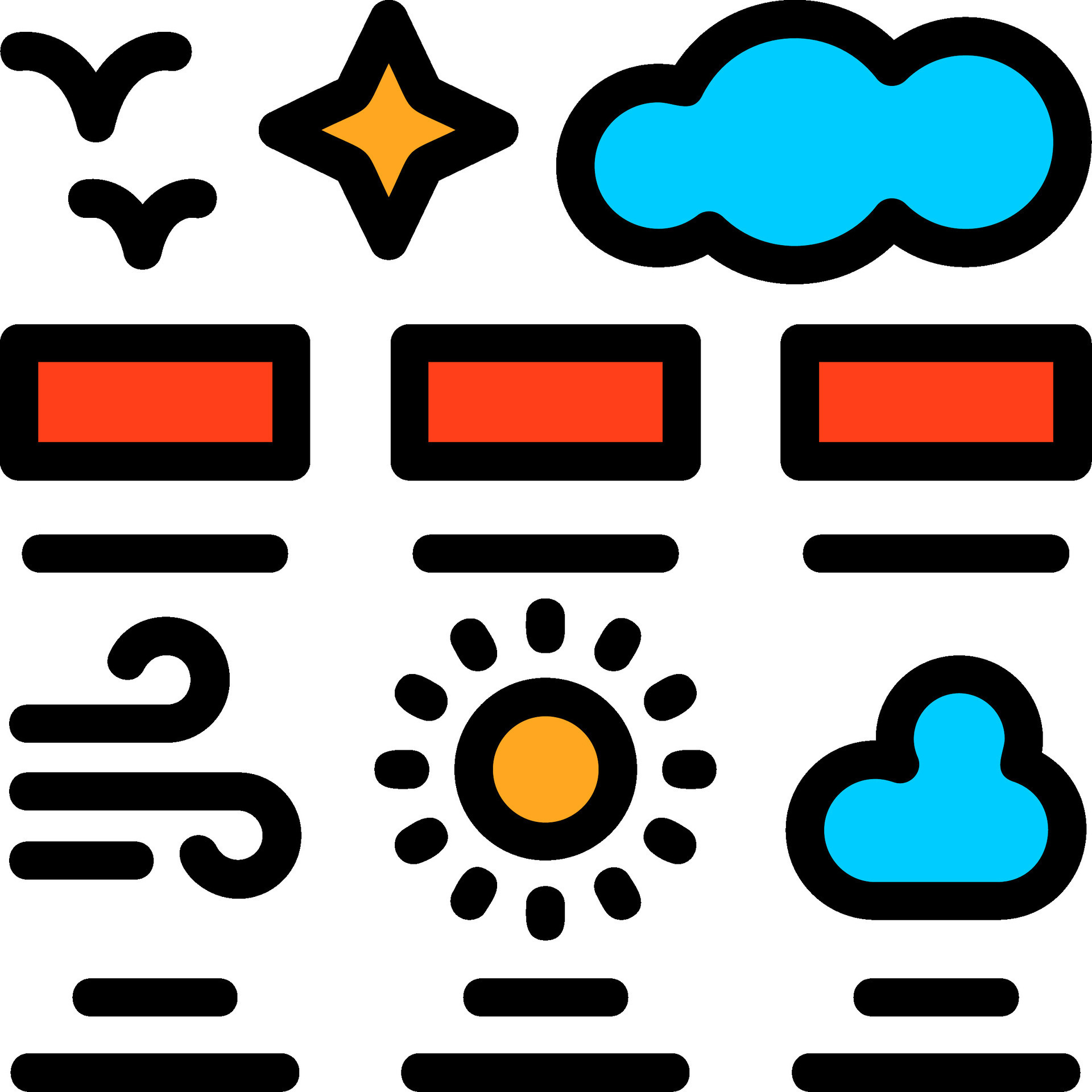 Weather forecast Line Filled Icon 39479350 Vector Art at Vecteezy
