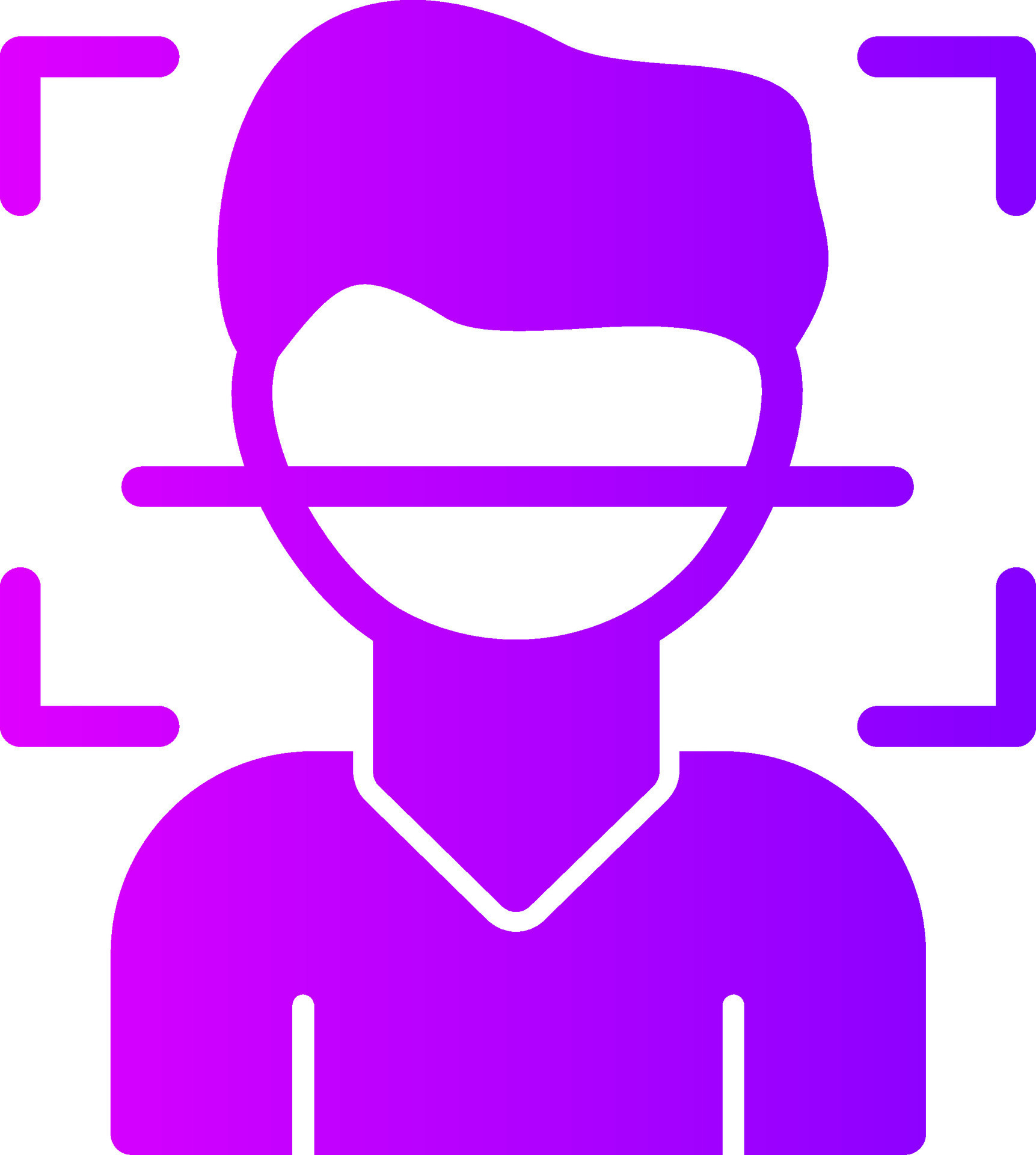 Facial Recognition Solid Multi Gradient Icon 39493216 Vector Art At