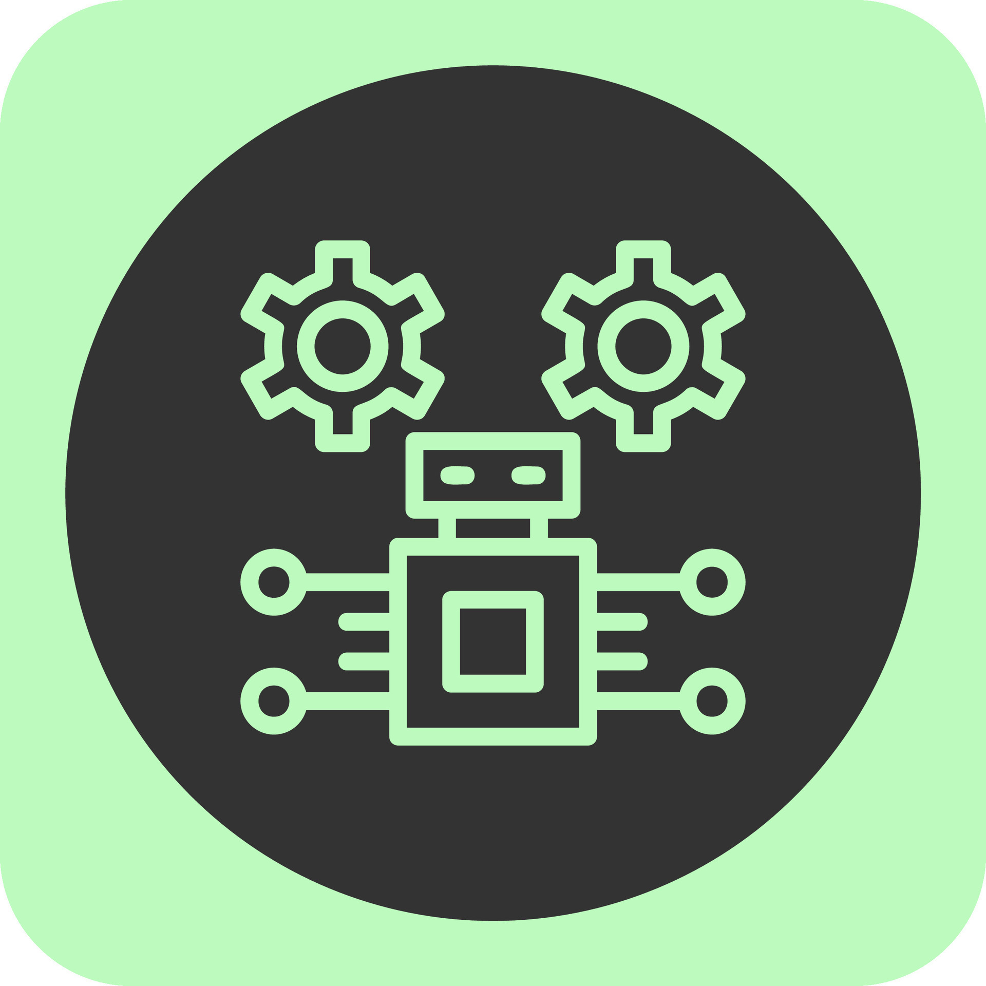 Robotic Process Automation Linear Round Icon 39494457 Vector Art At