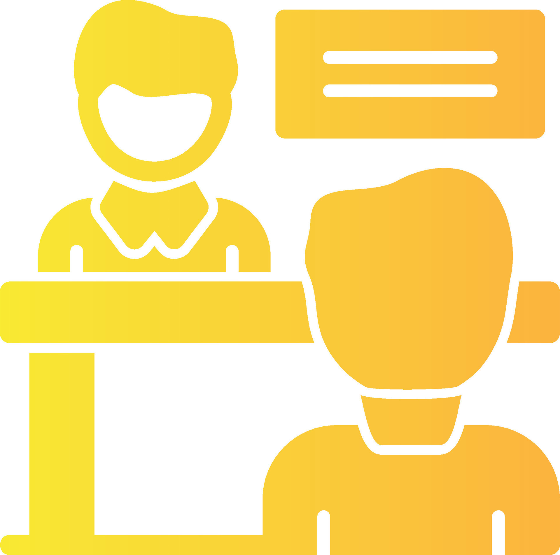 Interviewer and interviewee Solid Multi Gradient Icon 39500332 Vector ...