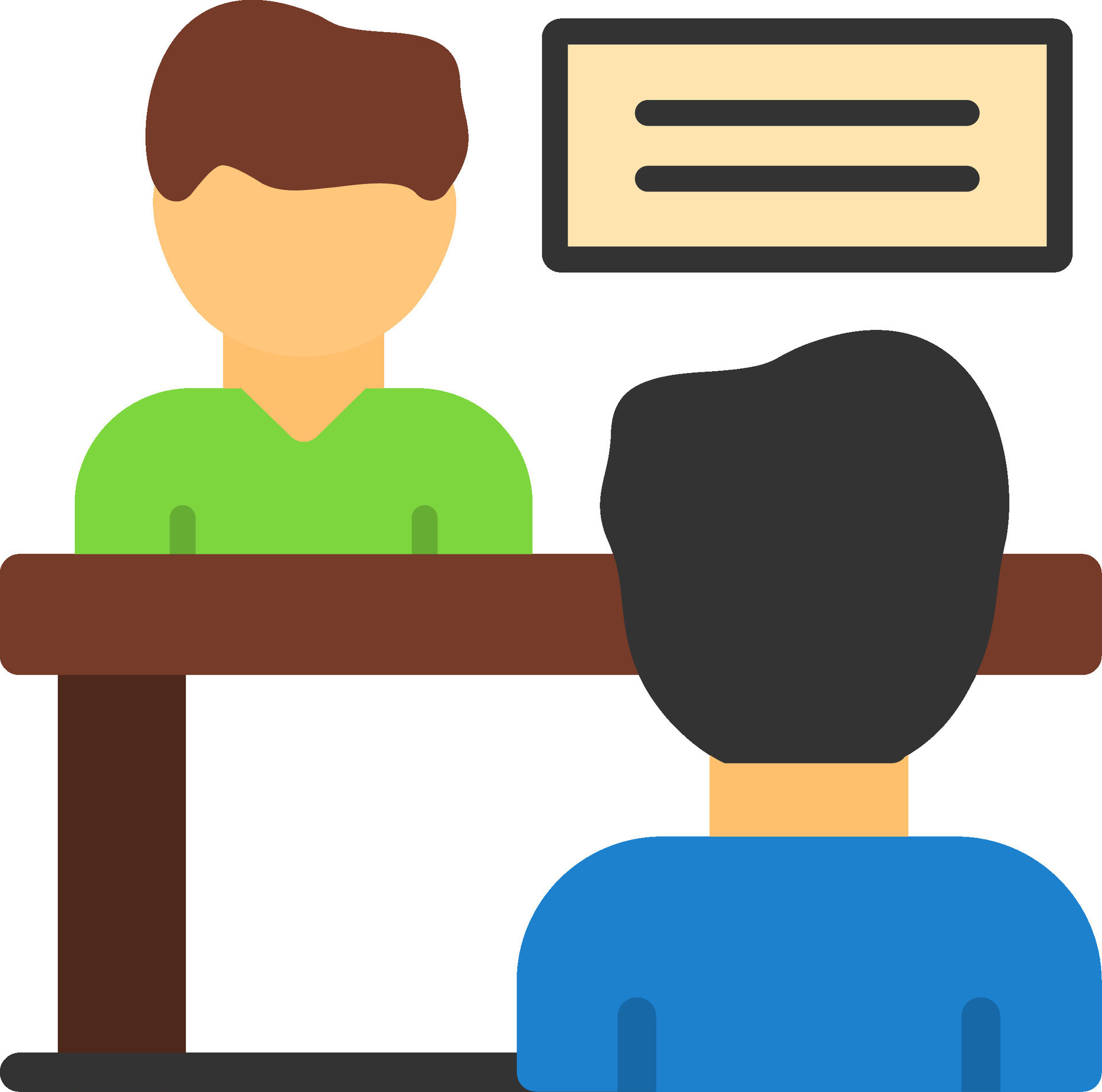 Interviewer and interviewee Flat Icon 39500352 Vector Art at Vecteezy Interviewer and interviewee Flat Icon 39500352 Vector Art at Vecteezy