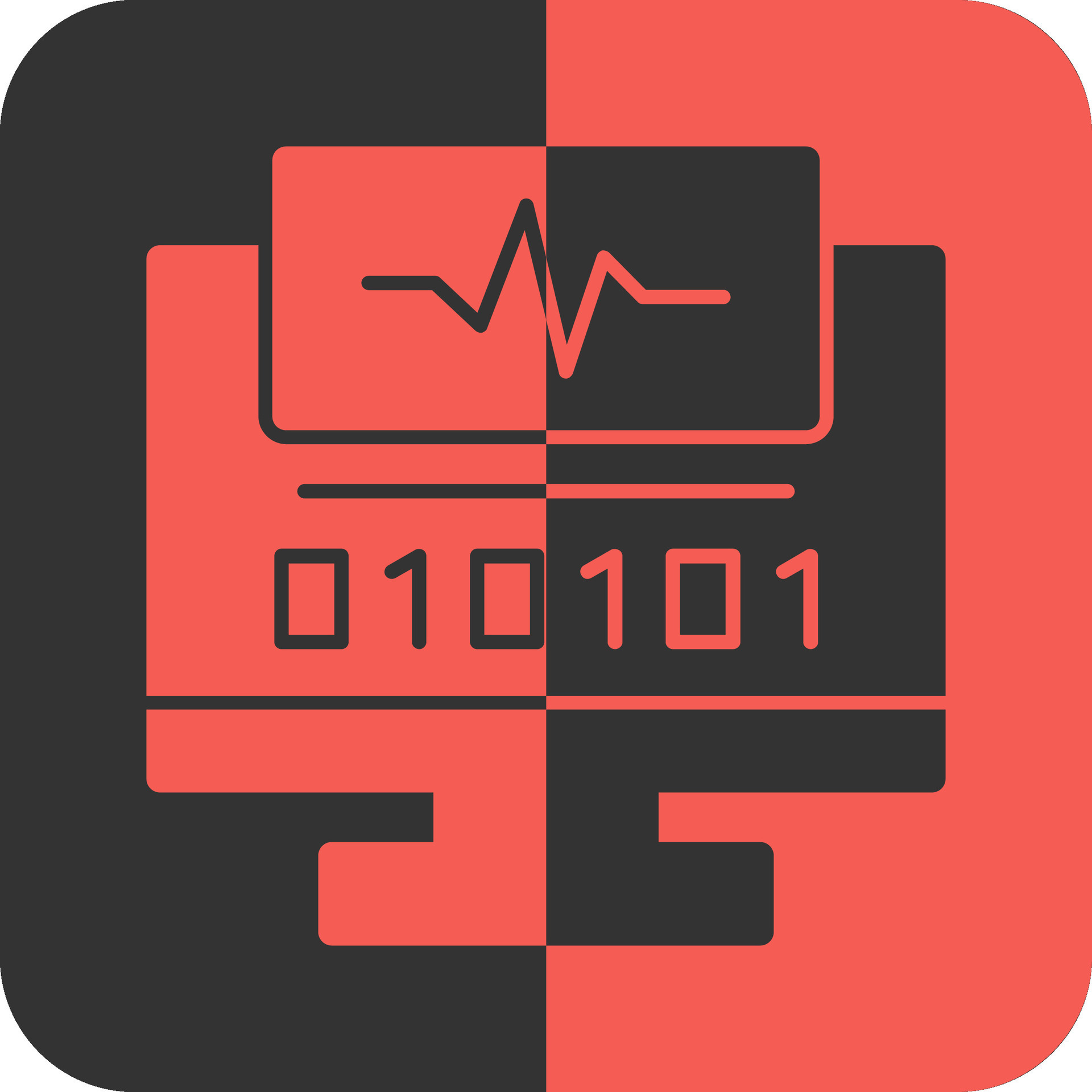 Byte Pulse Red Inverse Icon 39509140 Vector Art at Vecteezy