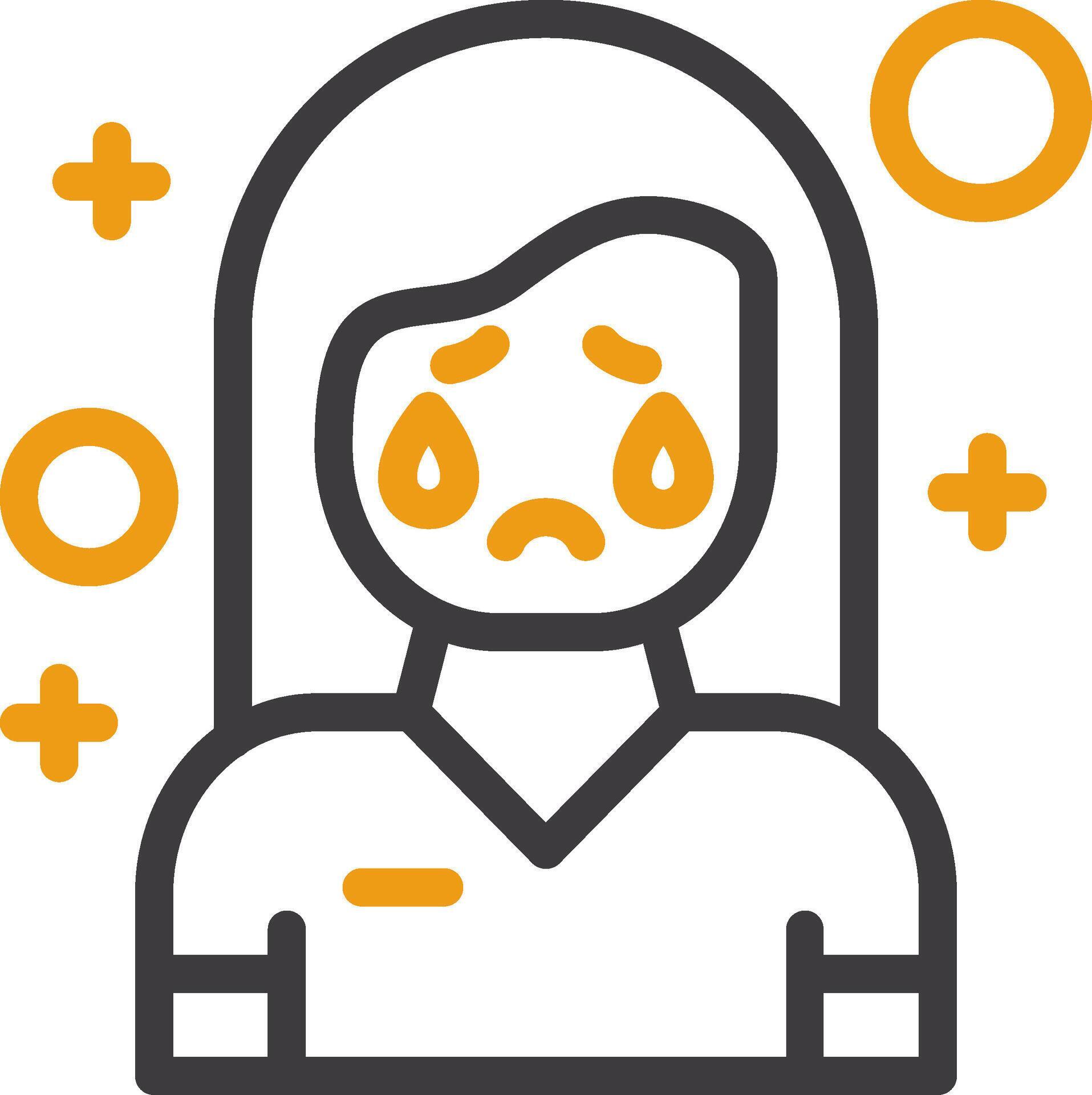 Melancholy Line Two Color Icon 39516099 Vector Art at Vecteezy