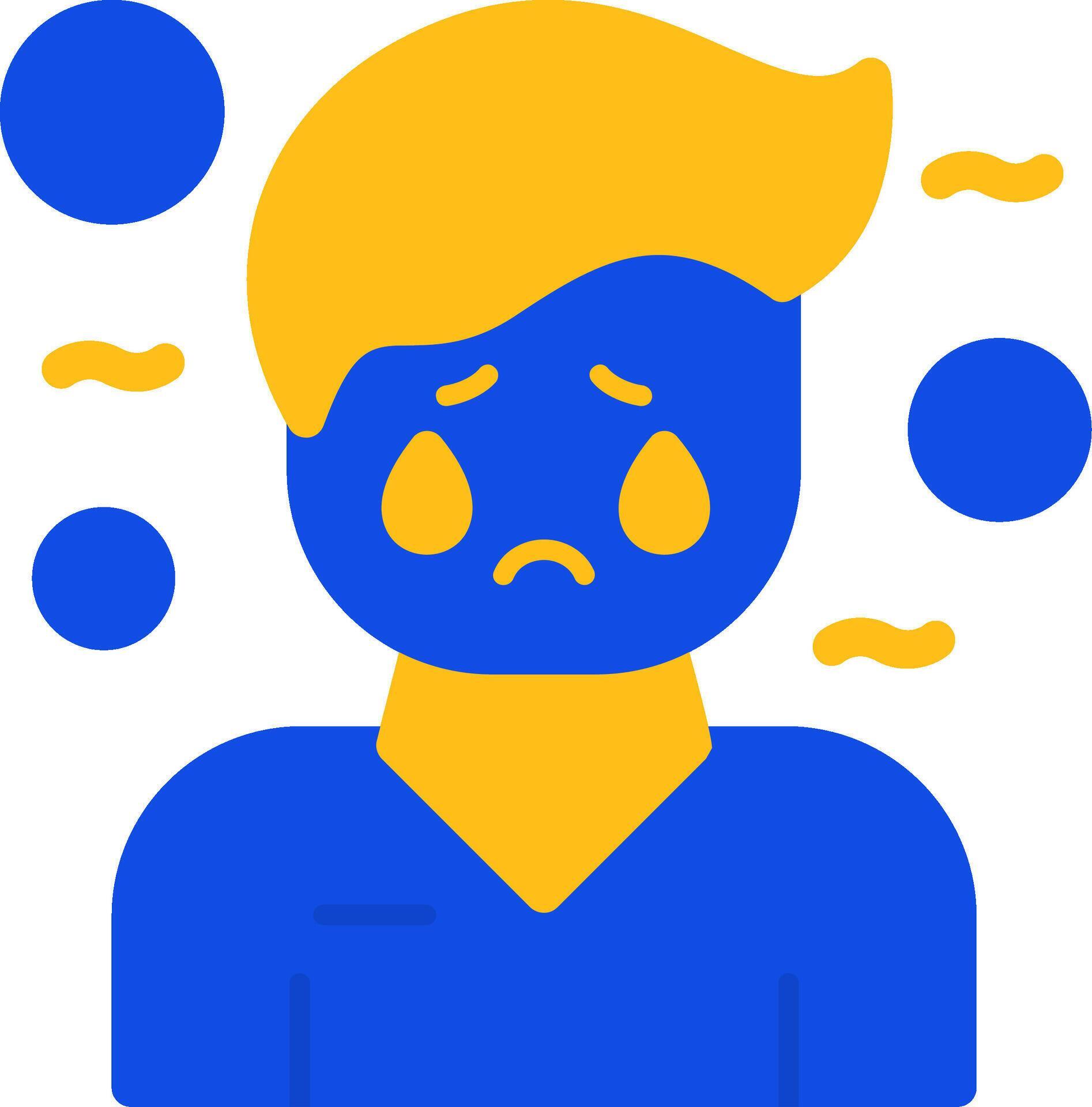 Melancholy Flat Two Color Icon 39516549 Vector Art at Vecteezy