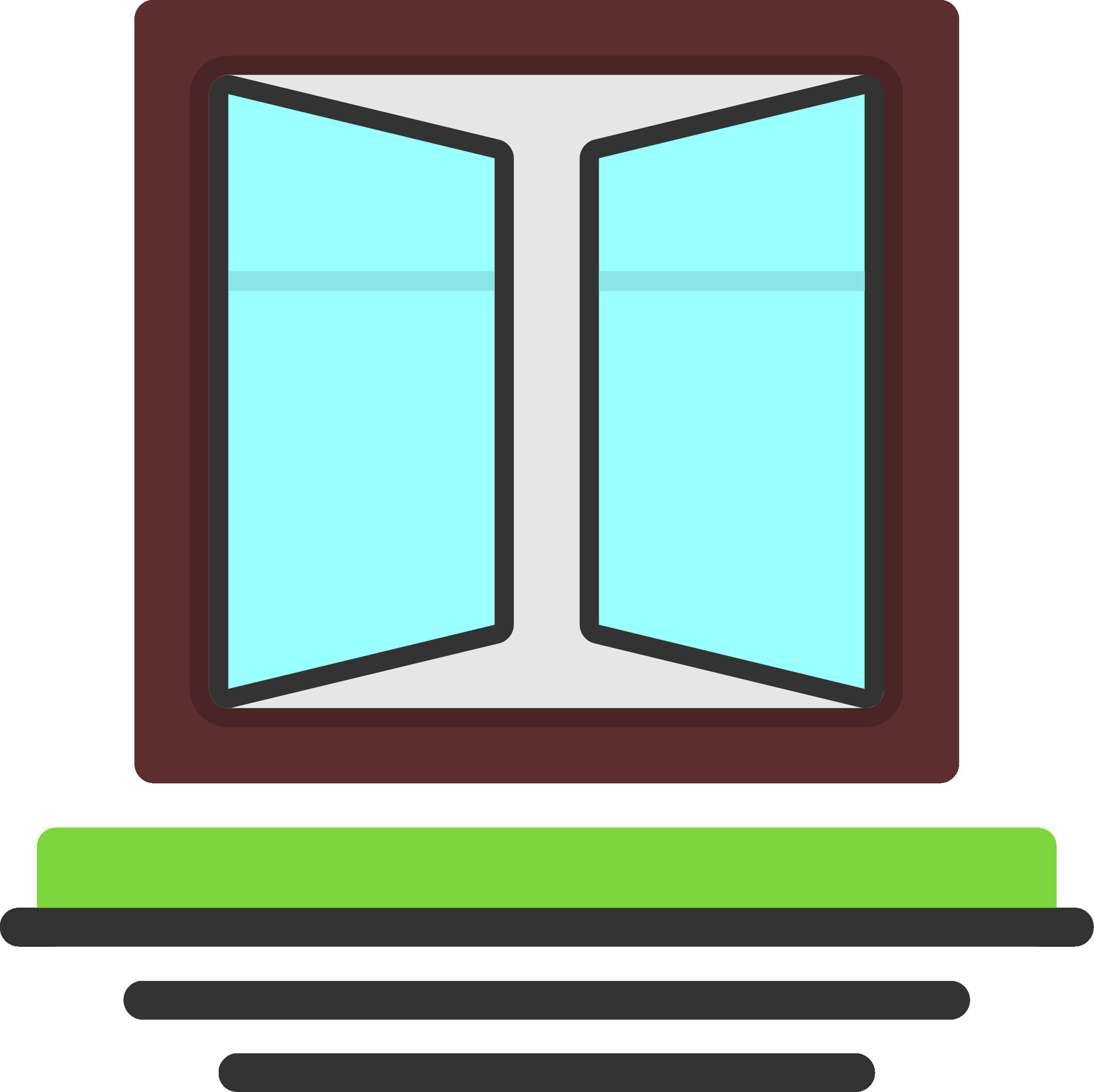 Window Frames Flat Icon 39520518 Vector Art at Vecteezy